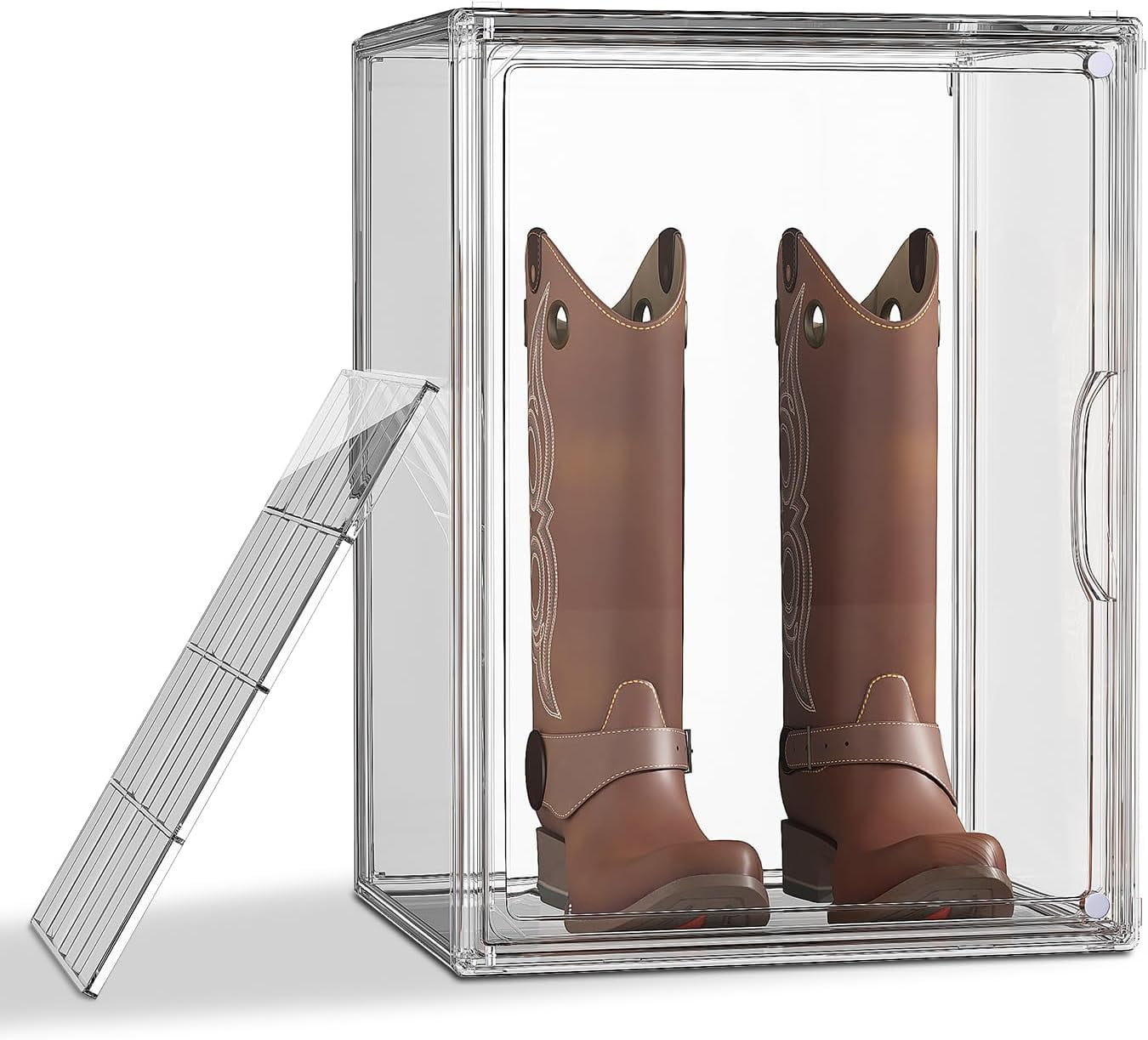 Boot Storage Organizer Tall Boots Boxes Clear Plastic Stackable Acrylic ...