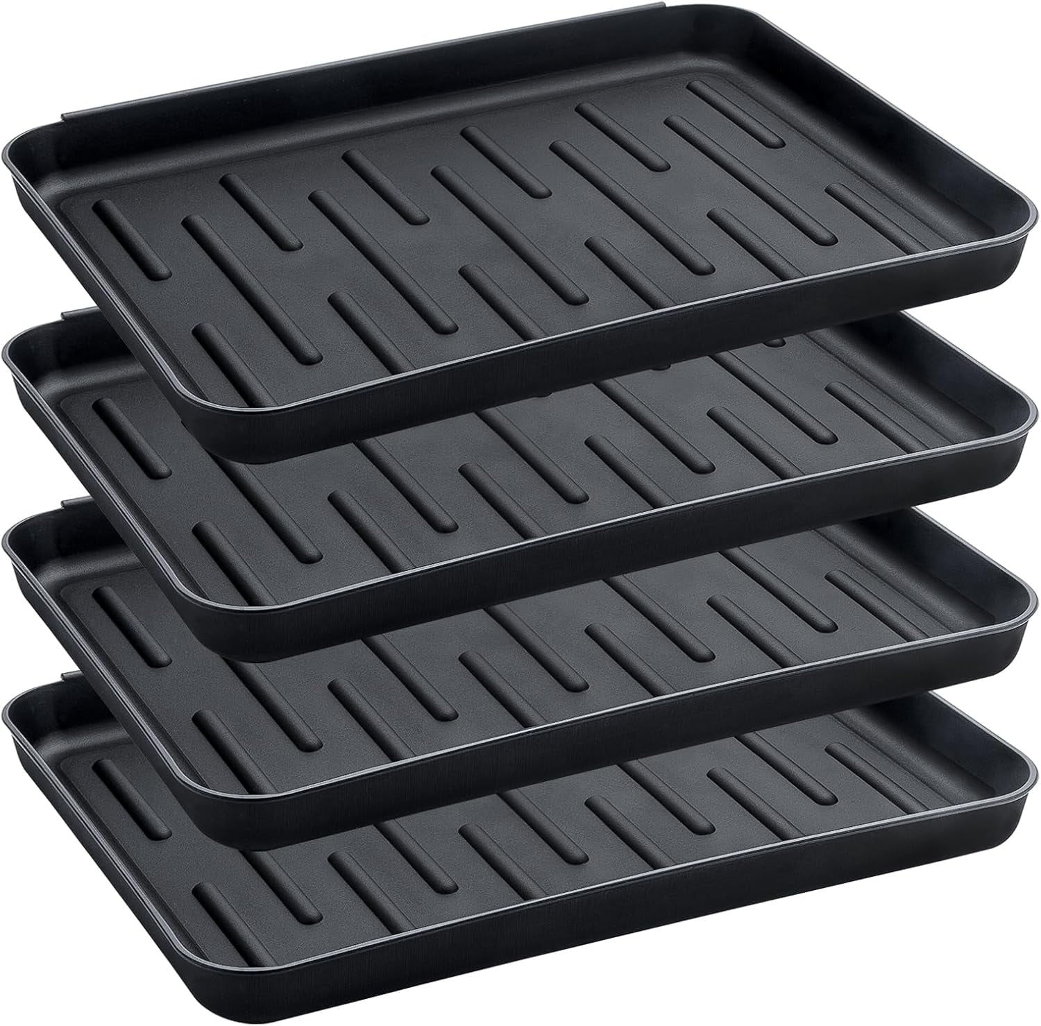 Boot Tray for Entryway Indoor, 4 Pack Plastic Shoe Mat Small Wet Shoe ...