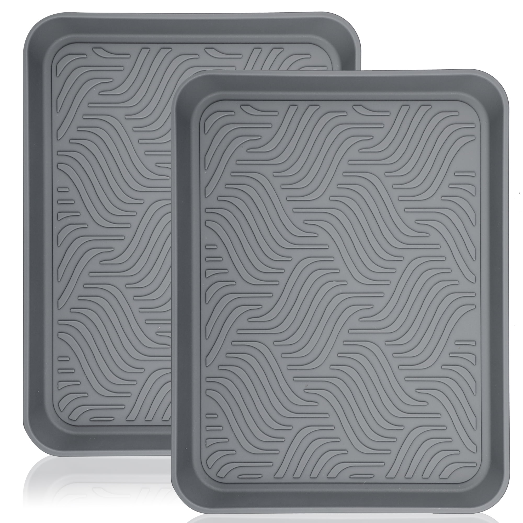 2-Pack Gray Boot Tray (16.8x 12.8 Inchs) - Protective, Indoor/Outdoor ...