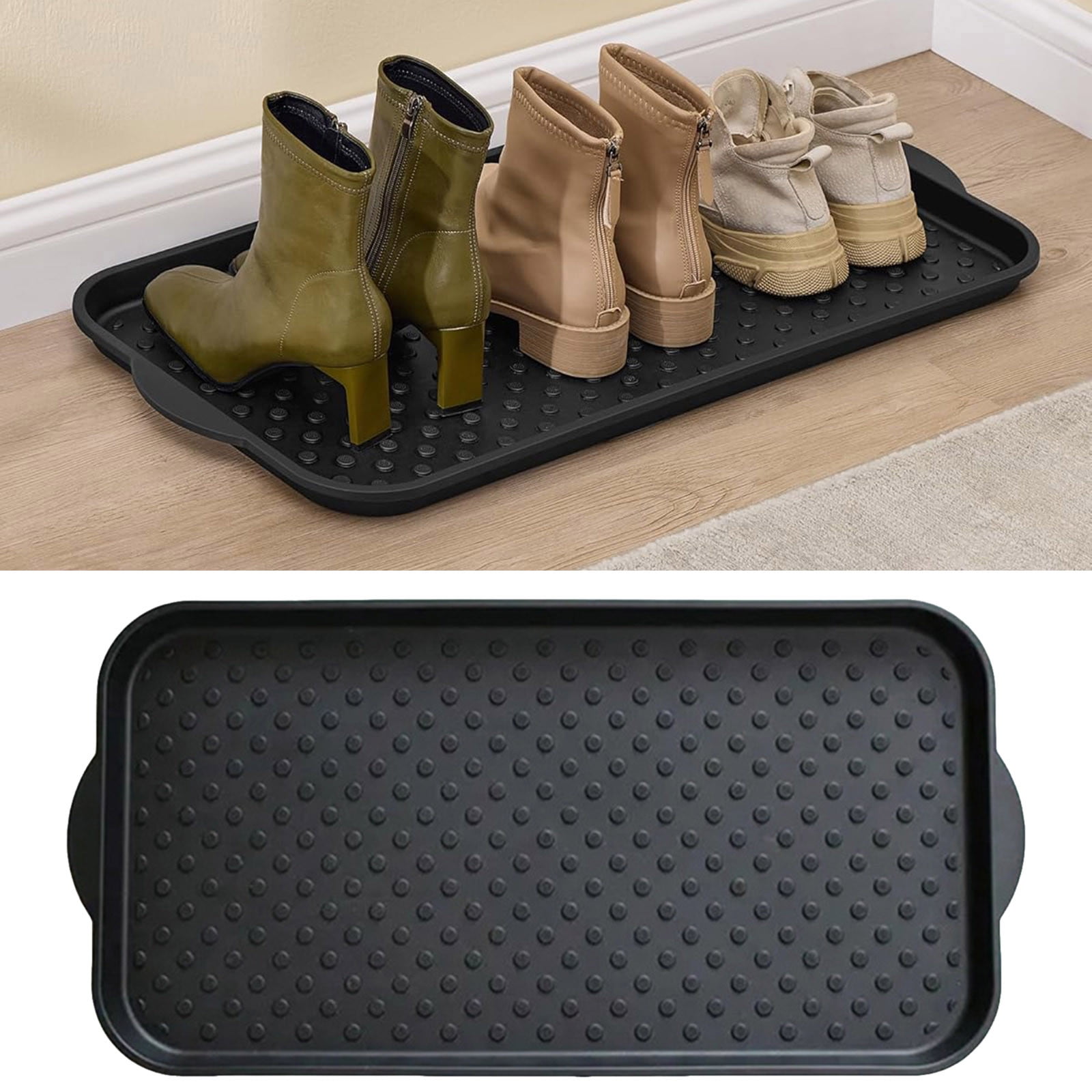 Boot-Tray Heavy Duty Rubber Mat with Lip Waterproof Shoe Mat Tray for ...