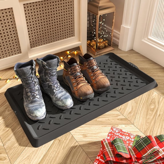 Boot-Tray Heavy Duty Rubber Mat with Lip Waterproof Shoe Tray for ...