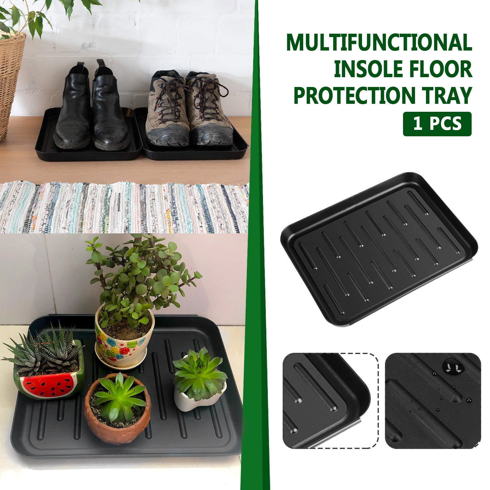 Boot Tray for Entryway with Raised Edge By Ljxge Heavy Duty Shoe Mat ...