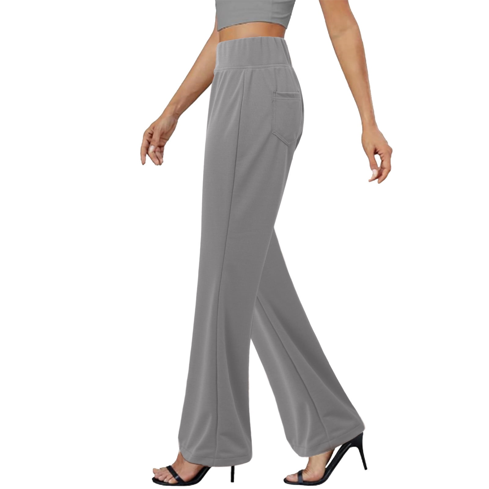 Bootcut Dress Pants for Women Solid High Waisted Straight Pant Regular ...