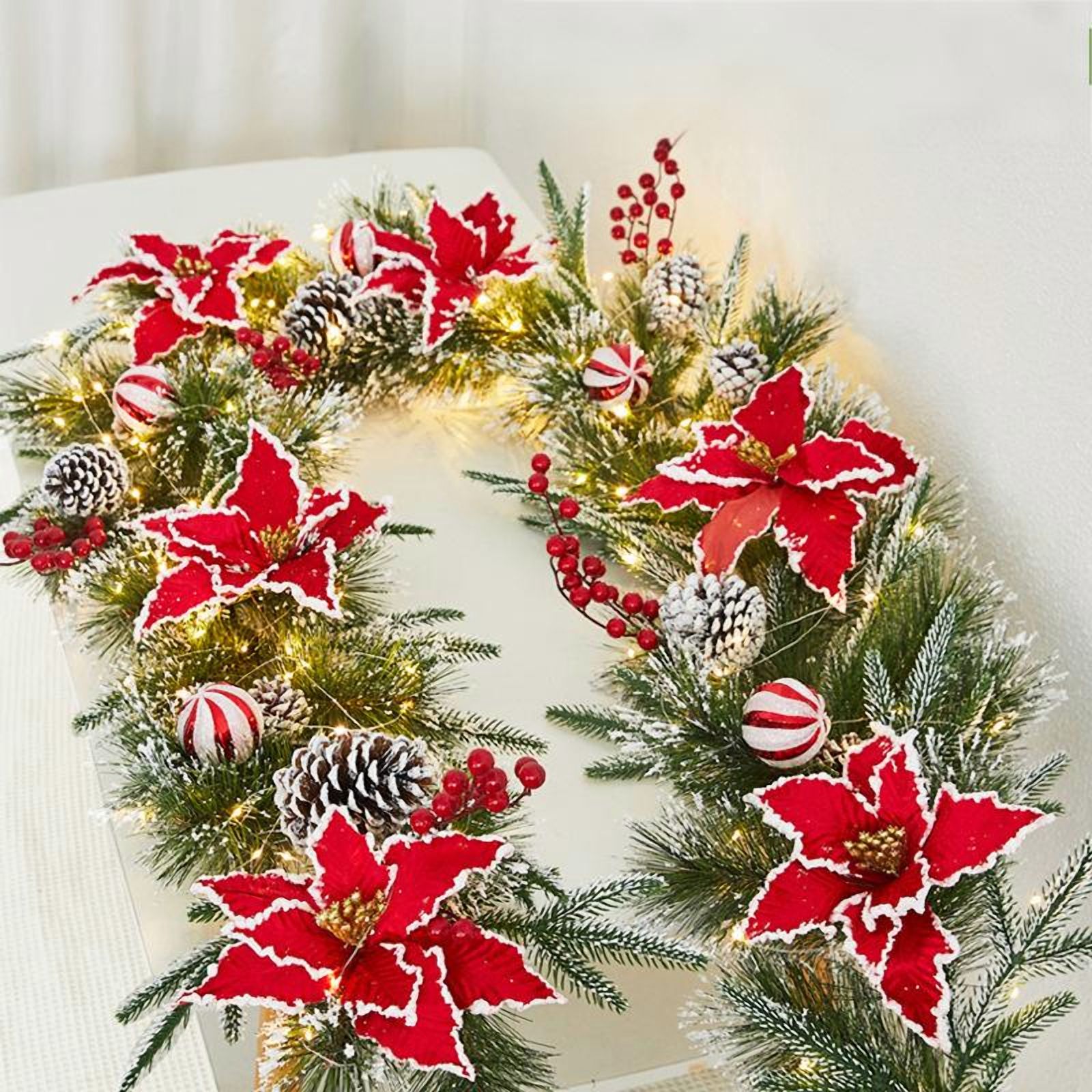 Bootesun 1 PCS Cedar Garland, 6.5 FT Christmas Garland Realistic ...