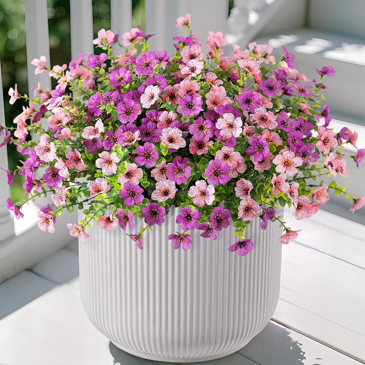 Bootesun 12 Bundles Fall Mums Artificial Flowers for Outdoors Potted ...