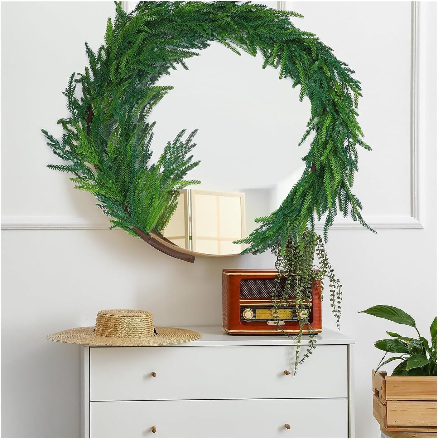 Bootesun 1PCS Artificial Norfolk Pine Garlands, 5FT Real Touch Pine ...