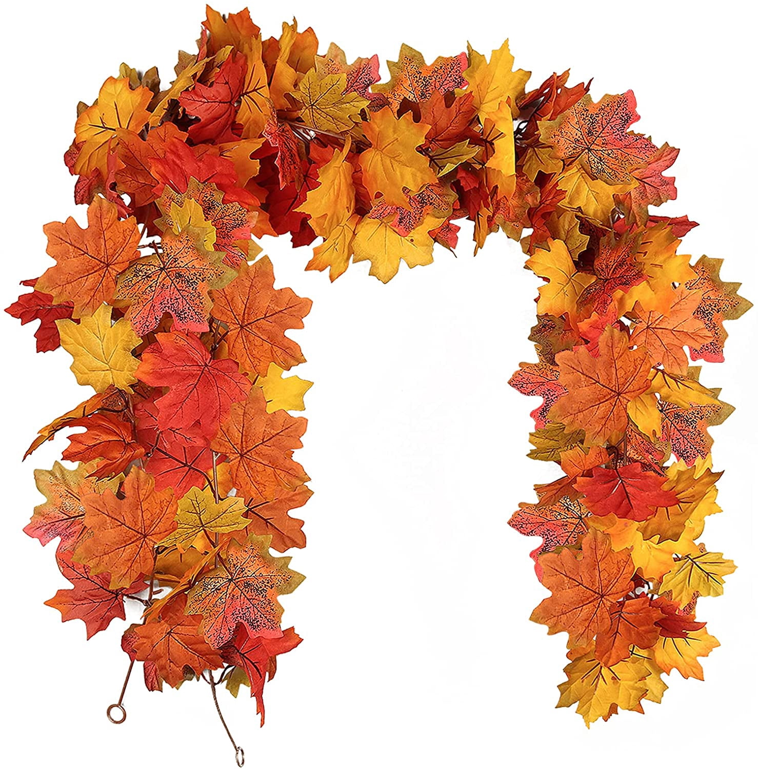 Bootesun 2 Pack 6Ft Fall Maple Leaves Garland Outdoor, Fall Hanging ...