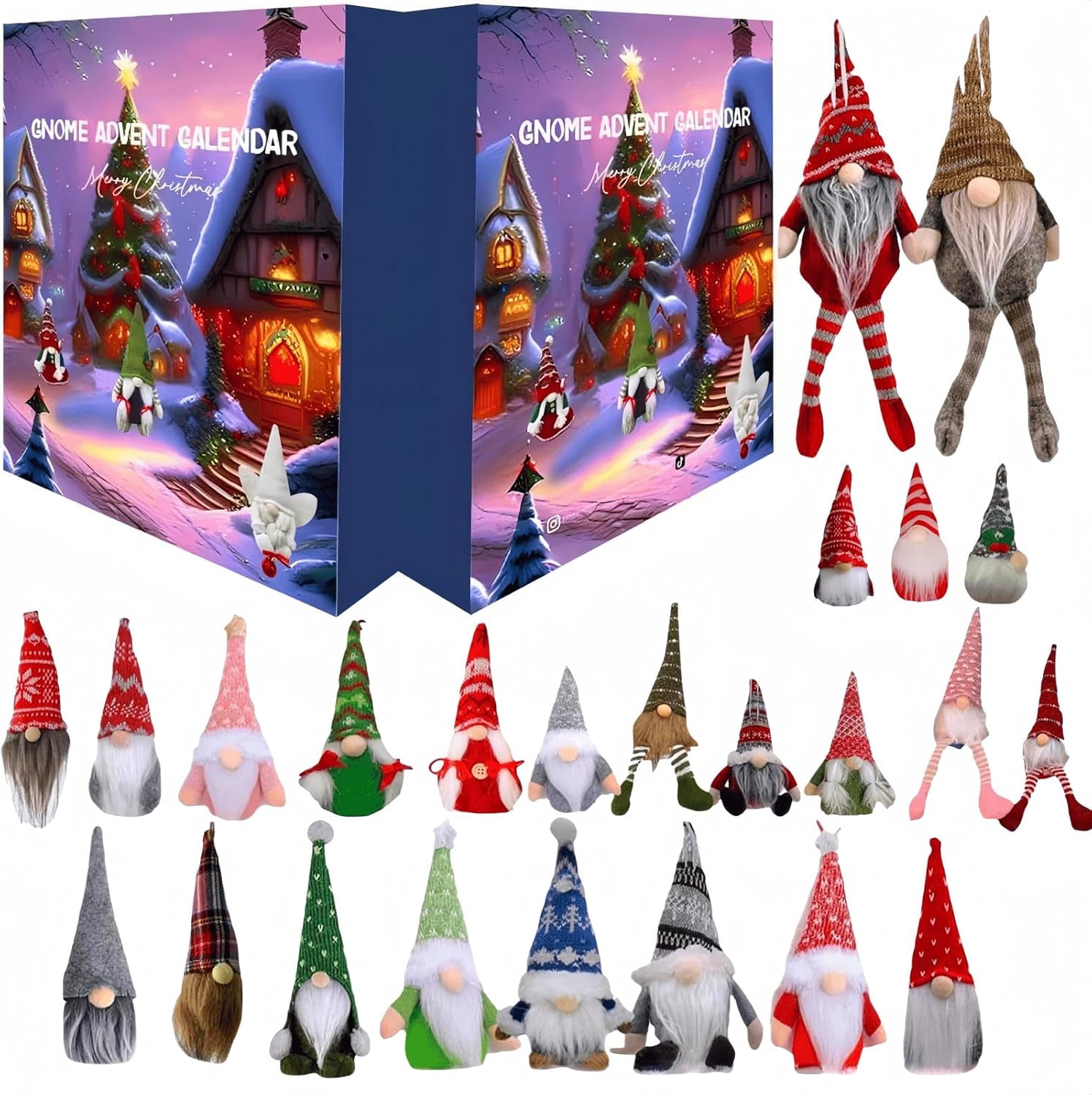 Bootesun 2025 Gnome Advent Calendar with 24 Gnome Plush Toys, 24 Days ...