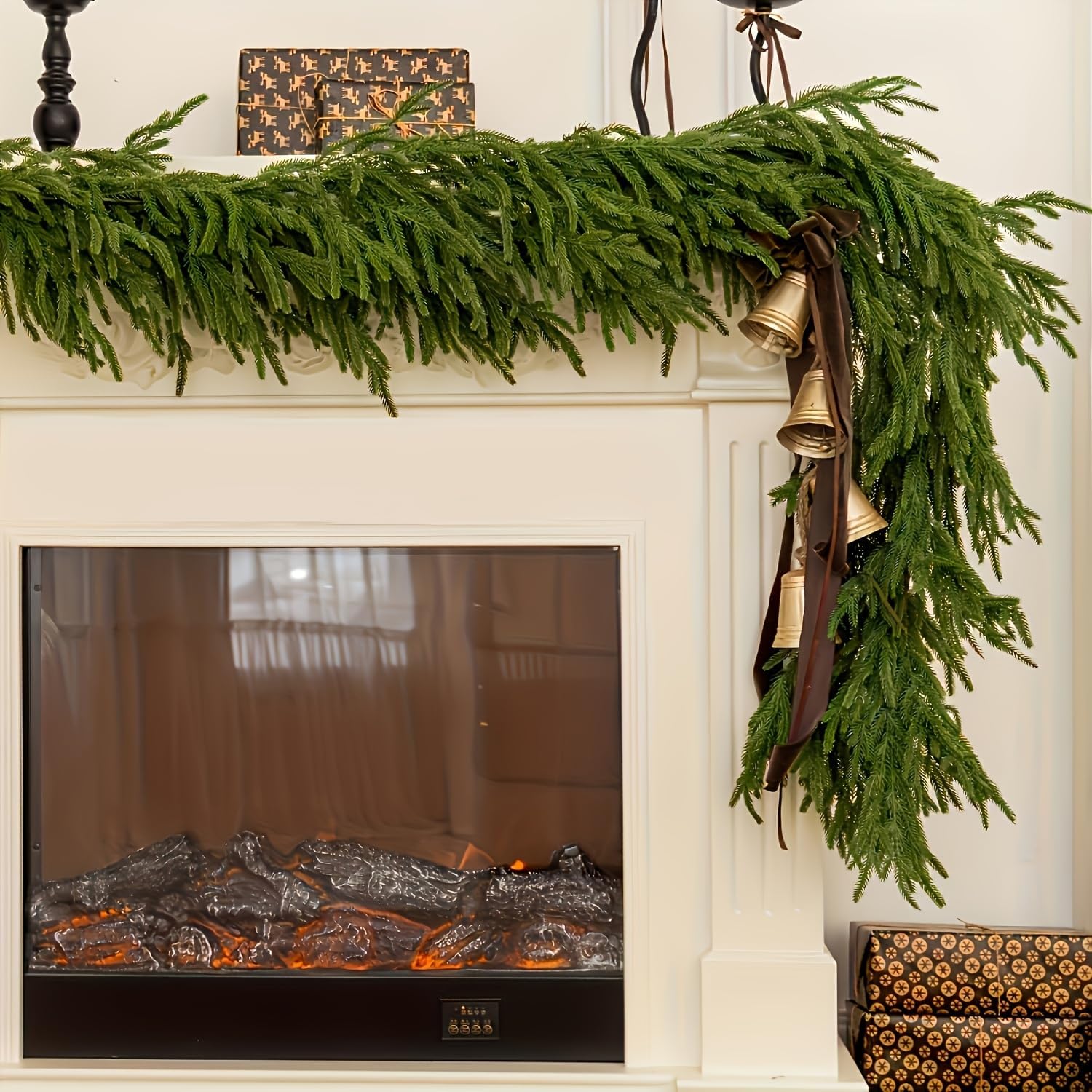Bootesun 2PCS 9FT Artificial Norfolk Pine Garlands, Realistic Winter ...