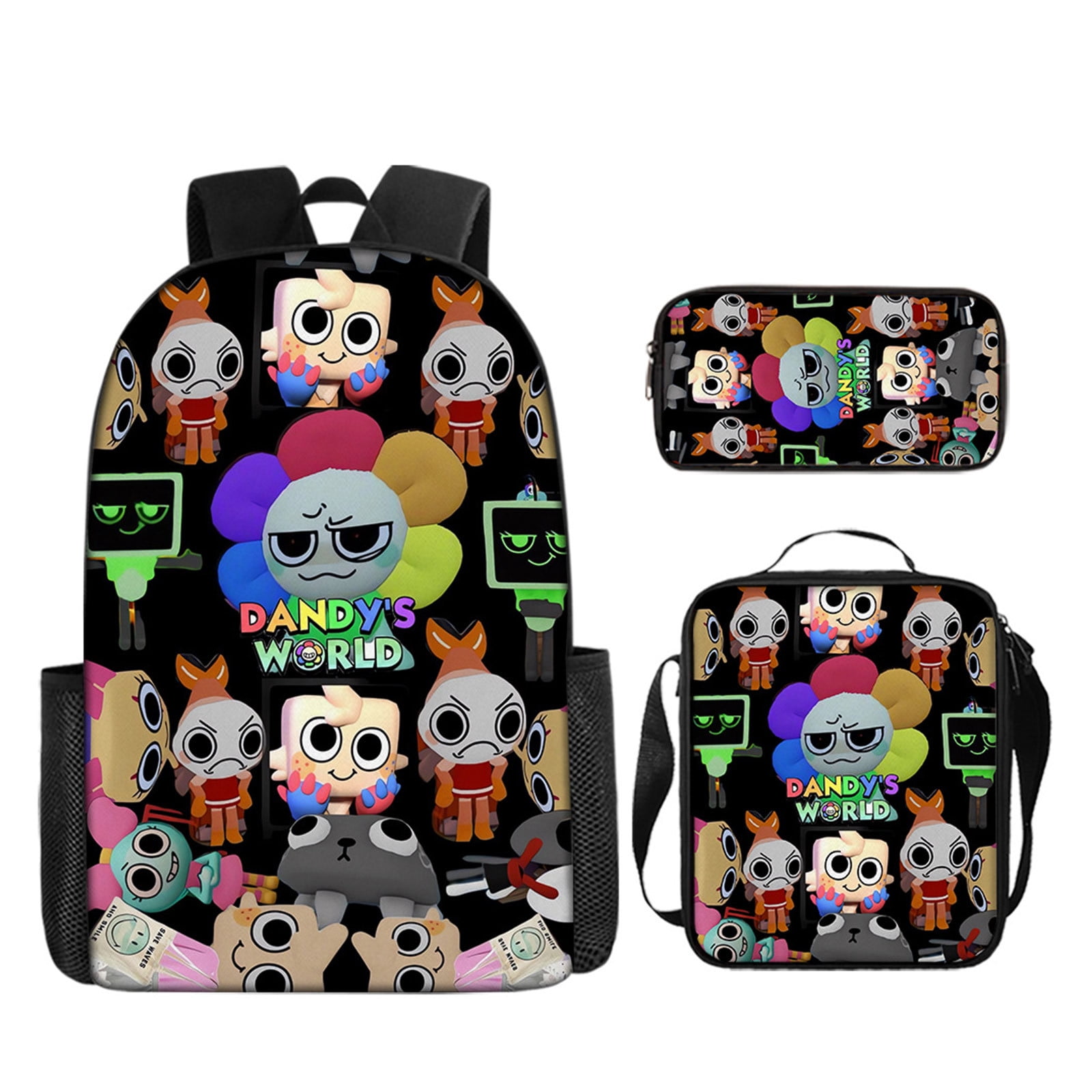 Bootesun 3PCS Dandy’s World School Bag, 3D Cartoon Dandy’s World Large ...