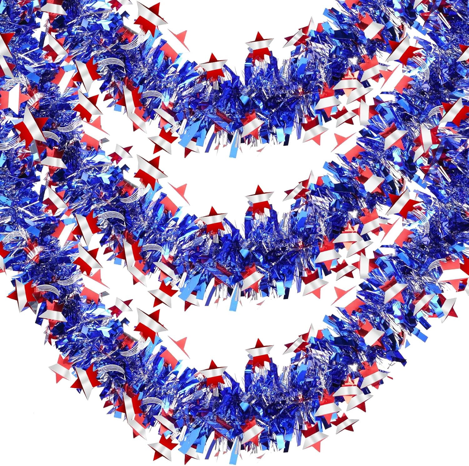 Bootesun 53Ft Long Patriotic Garland 4th of July Decorations, Red White ...