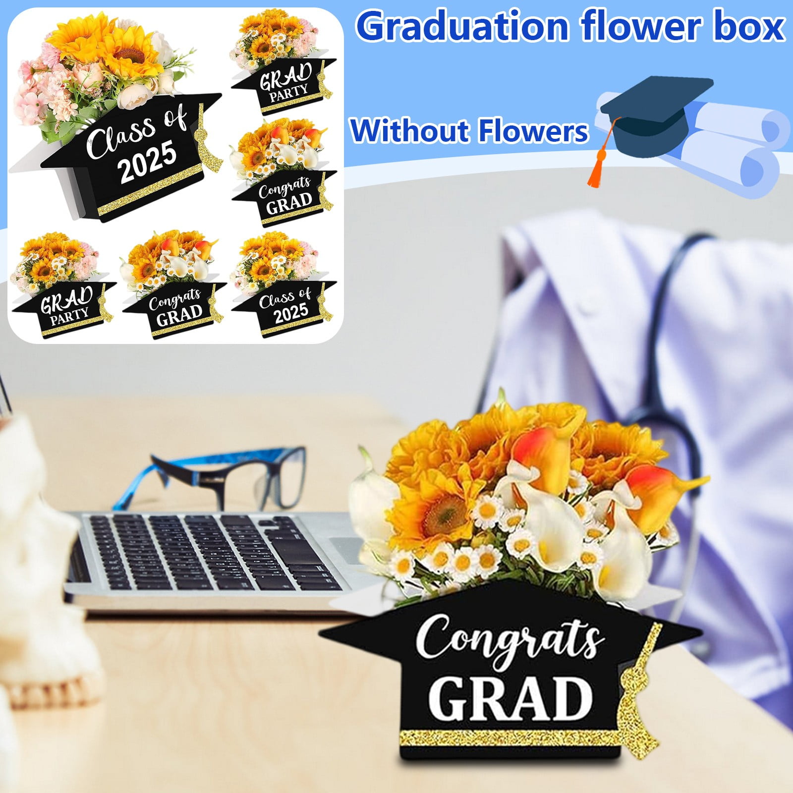 Bootesun 6 PCS 2025 Graduation Centerpieces for Table Decorations ...