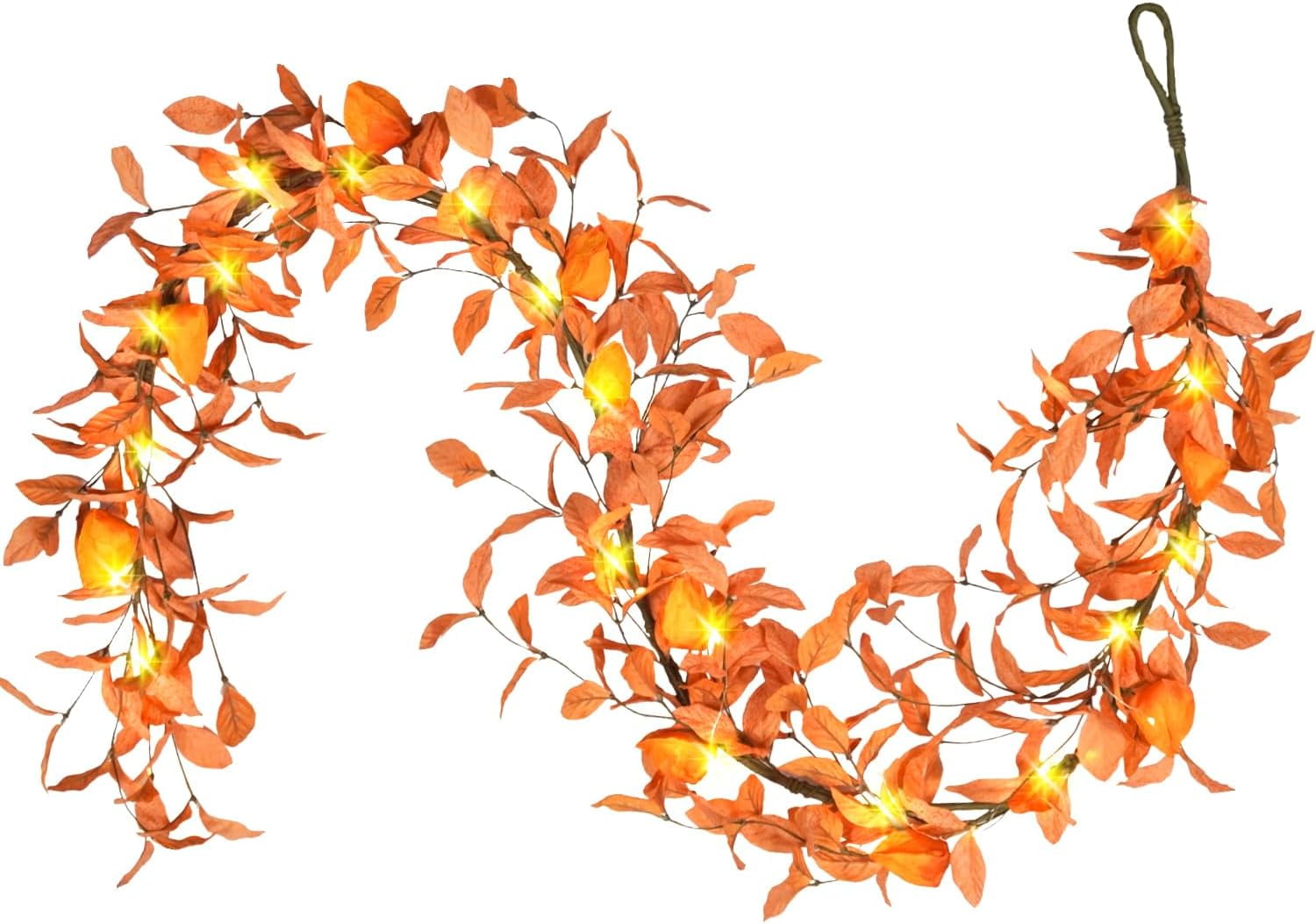 Bootesun 6FT Fall Artificial Garland with Lights, Realistic Berries ...