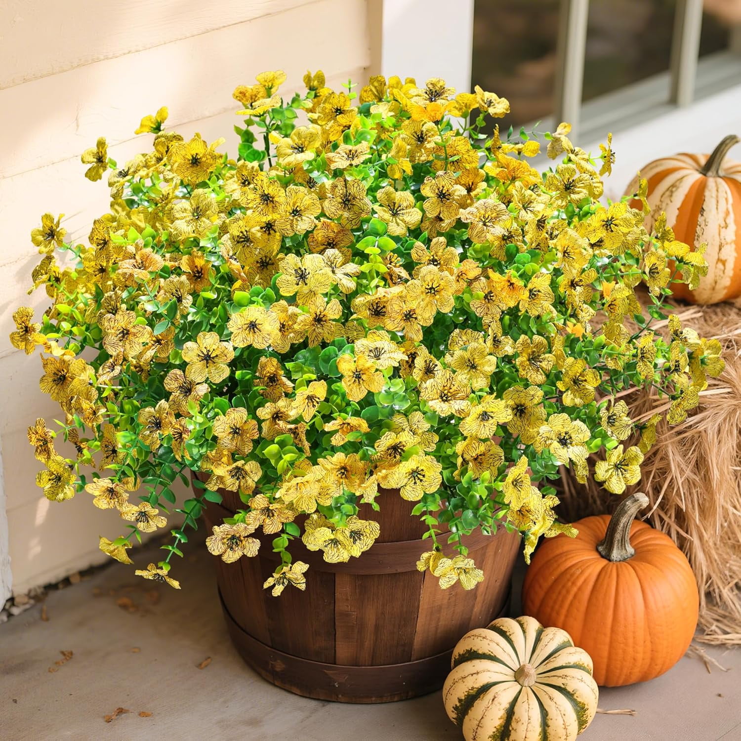 Bootesun Artificial Fall Mums Flowers, 12 Bundles Faux Daisy Mums ...