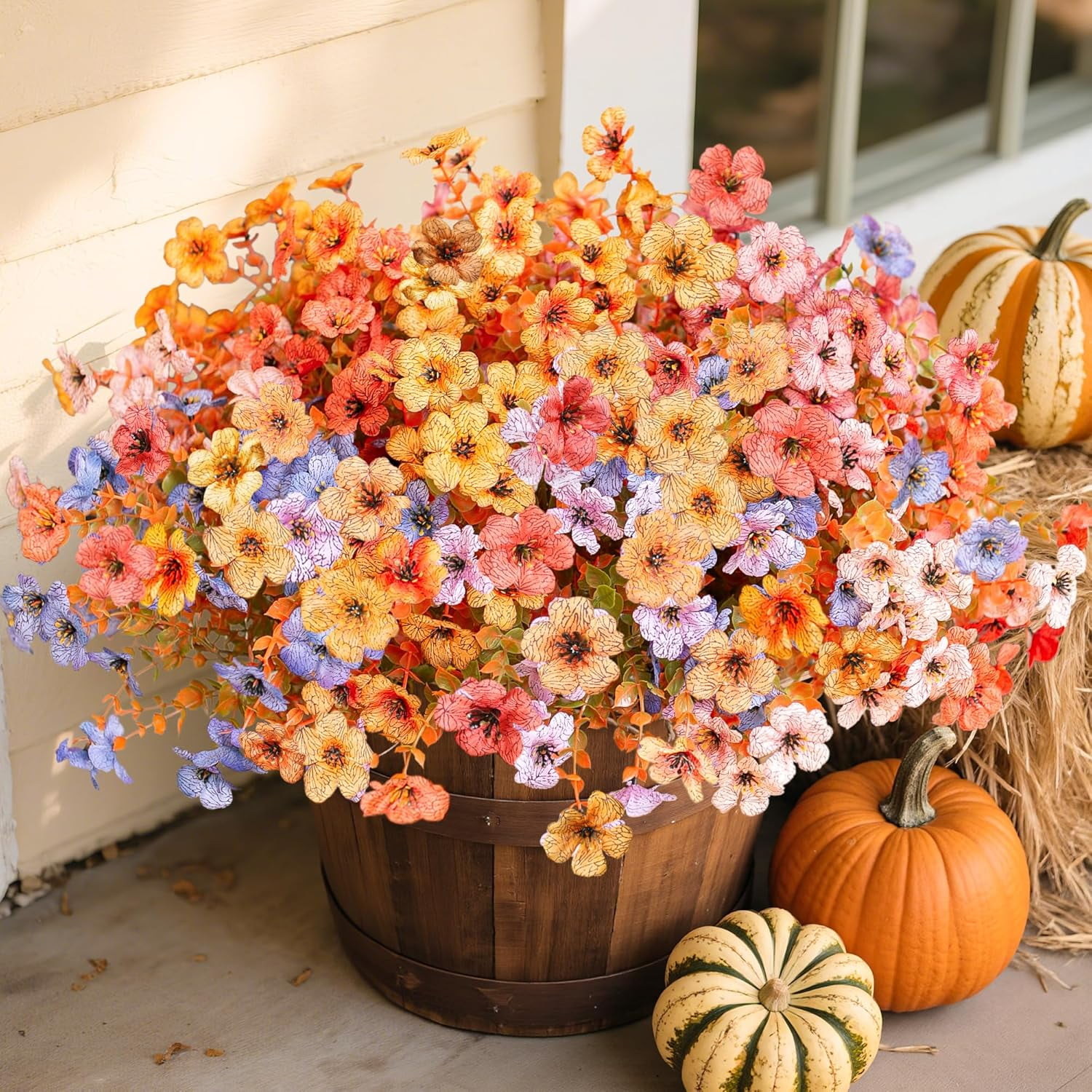 Bootesun Artificial Fall Mums Flowers, 12 Bundles Faux Daisy Mums ...