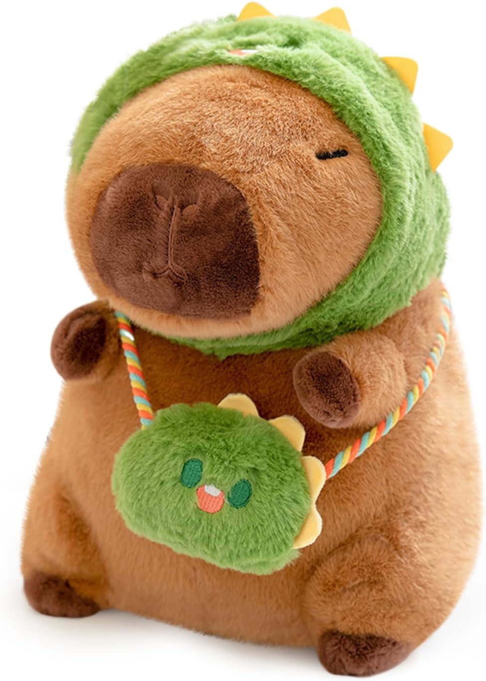 Bootesun Capybara Plush with Dinosaur Hat & Mini Bag, 9.8 inch Cute ...