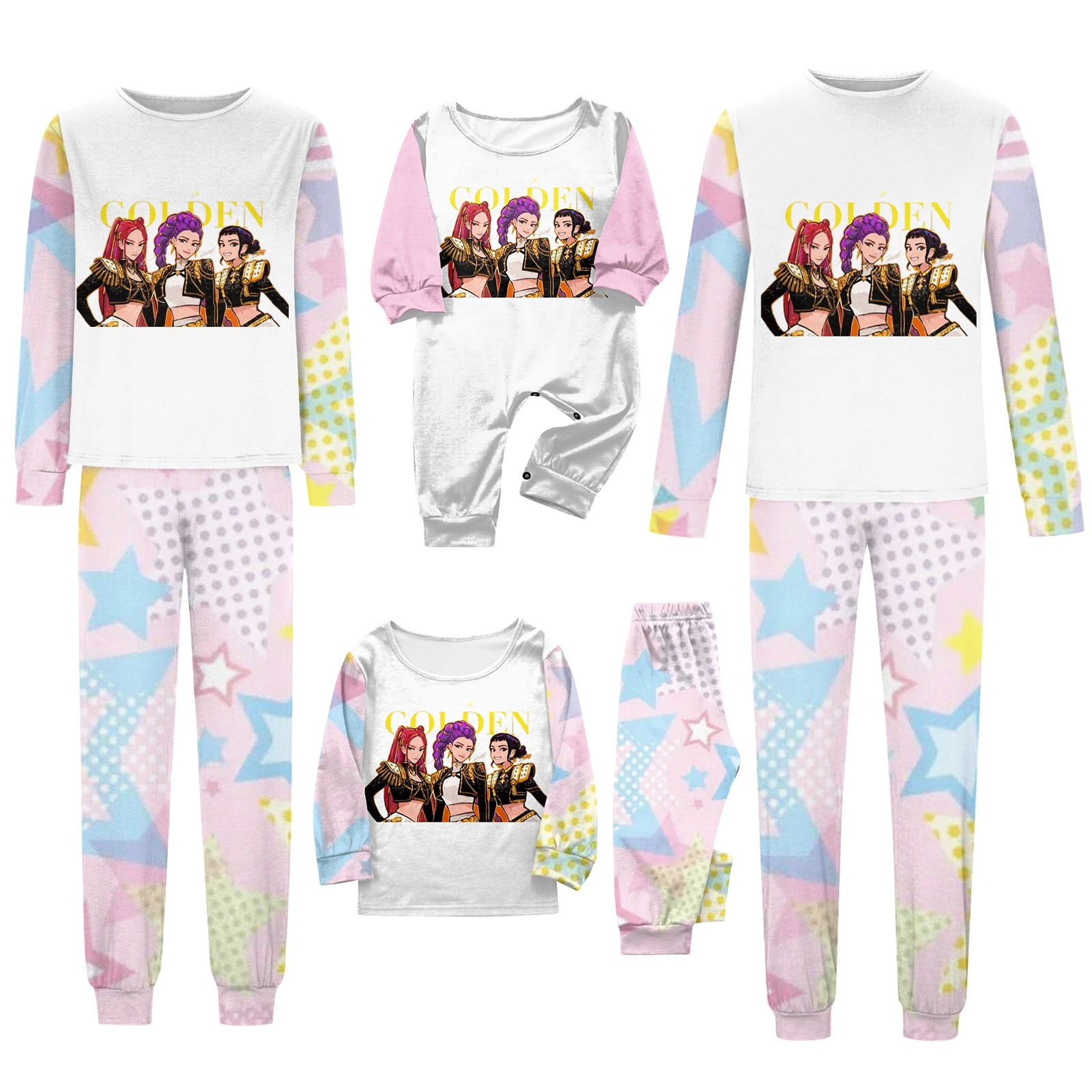 Bootesun Christmas Family Matching Demon Pajamas, Funny Cartoon Print ...