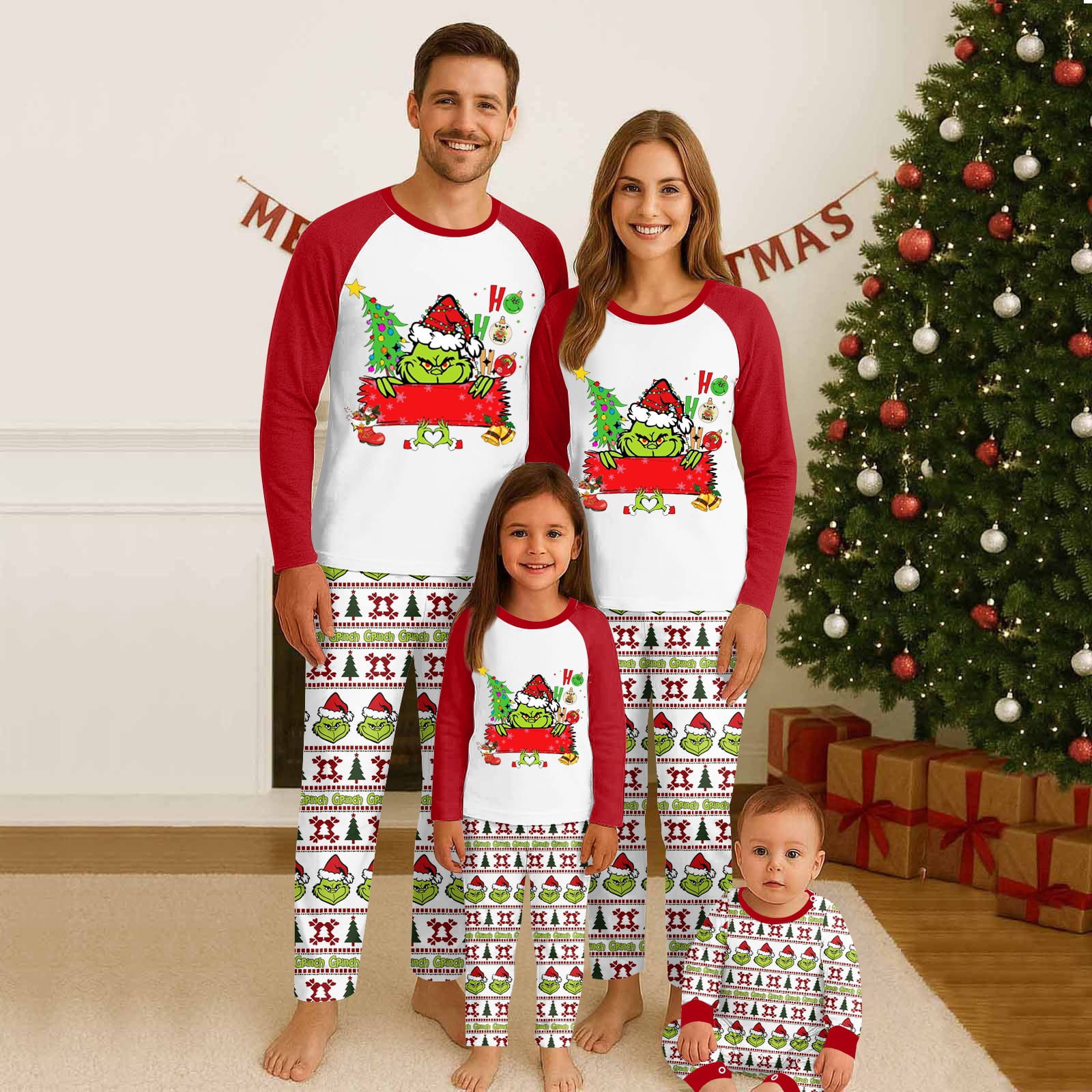 Bootesun Christmas Green Elf Cartoon Pajamas, Christmas Pajamas Sets ...