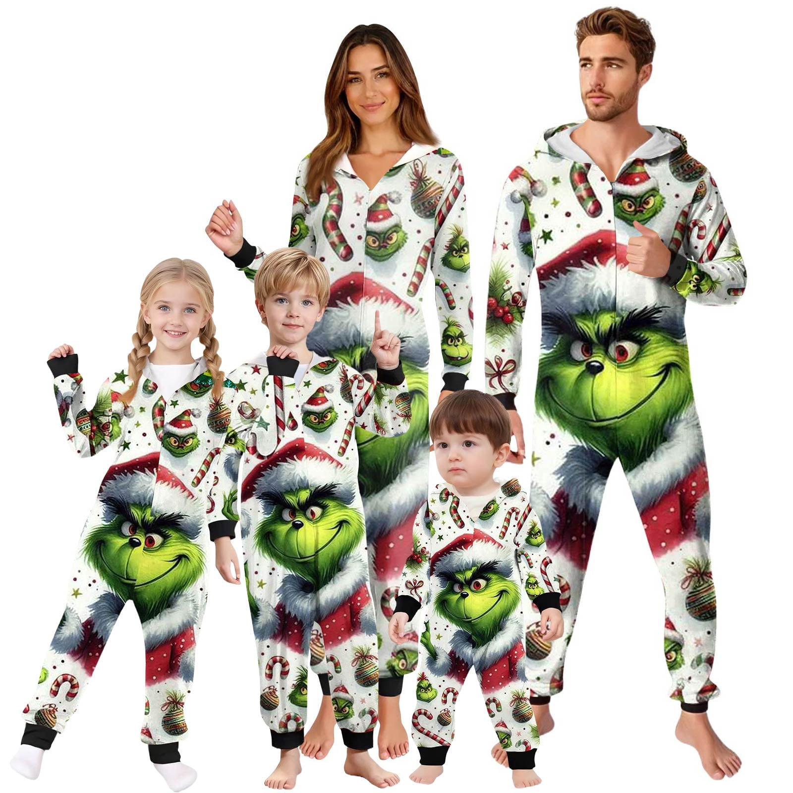 Bootesun Christmas Green Elf Pajama Sets for Families, Cozy Pajama ...