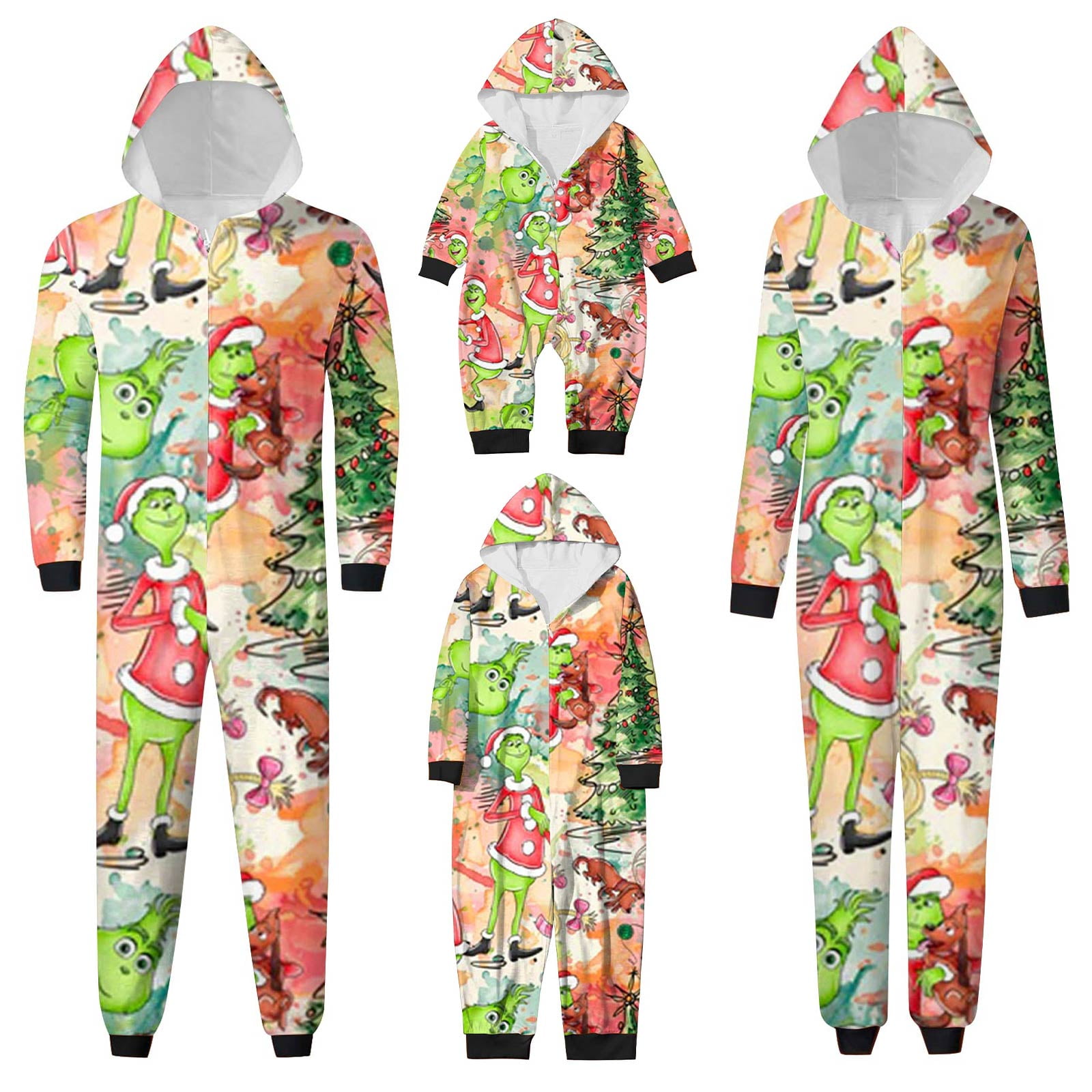 Bootesun Christmas Green Elf Pajamas Printing Sets, Christmas Family ...