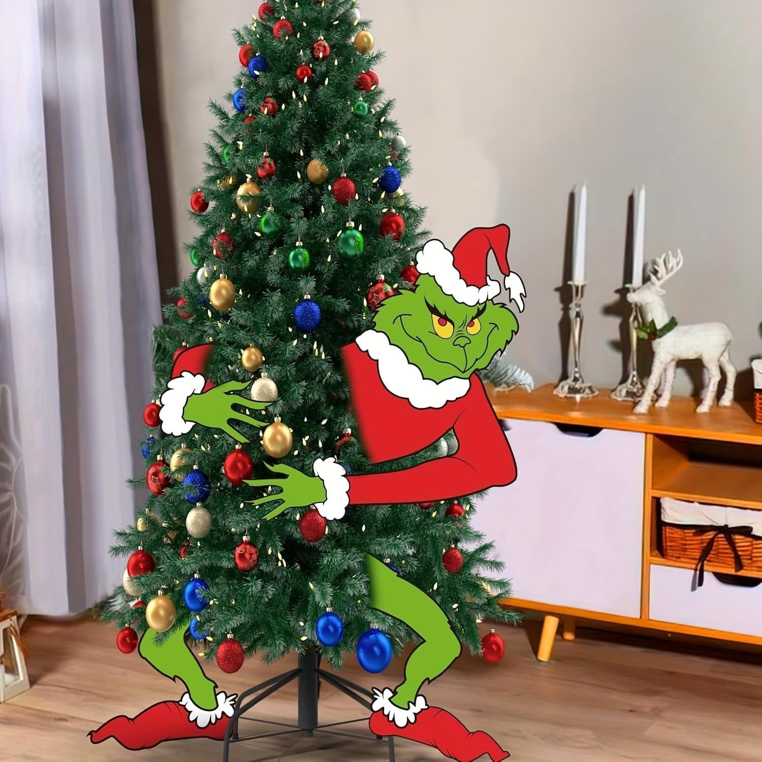 Bootesun Christmas Grinch Christmas Tree Toppers - 4PCS Xmas Tree ...