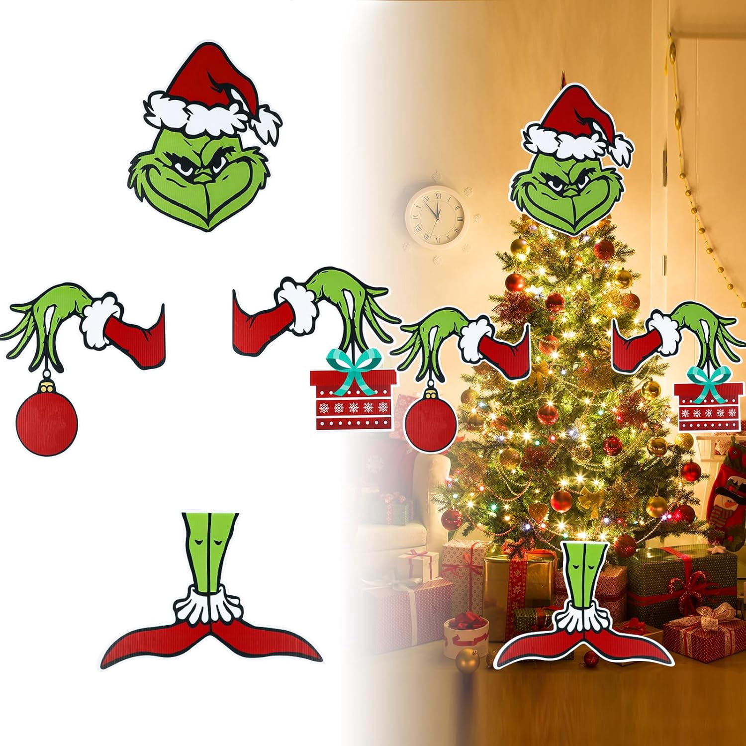 Bootesun Christmas Grinch Decorations for Tree, Christmas Tree Ornament ...