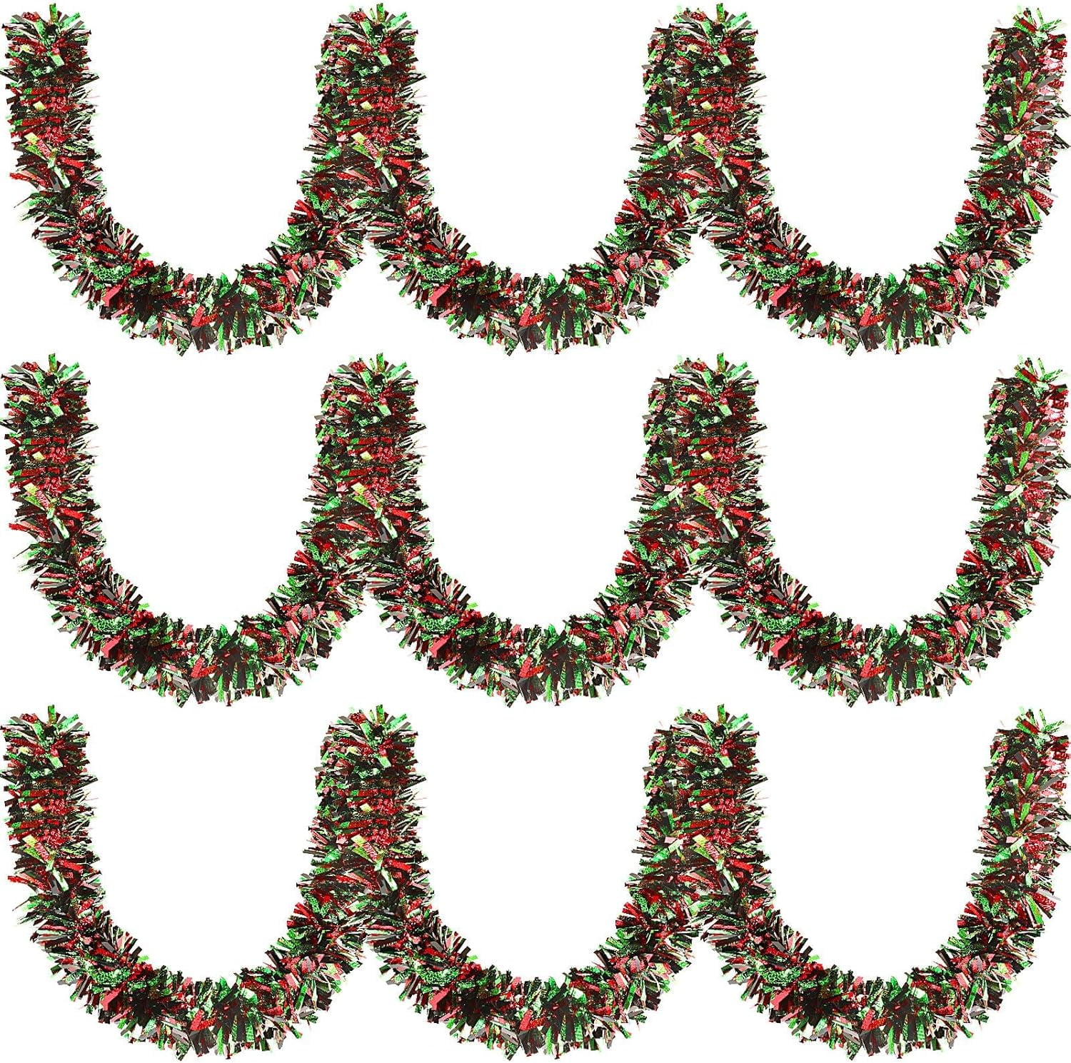Bootesun Christmas Tinsel Garland Decor, Christmas Metallic Garlands ...