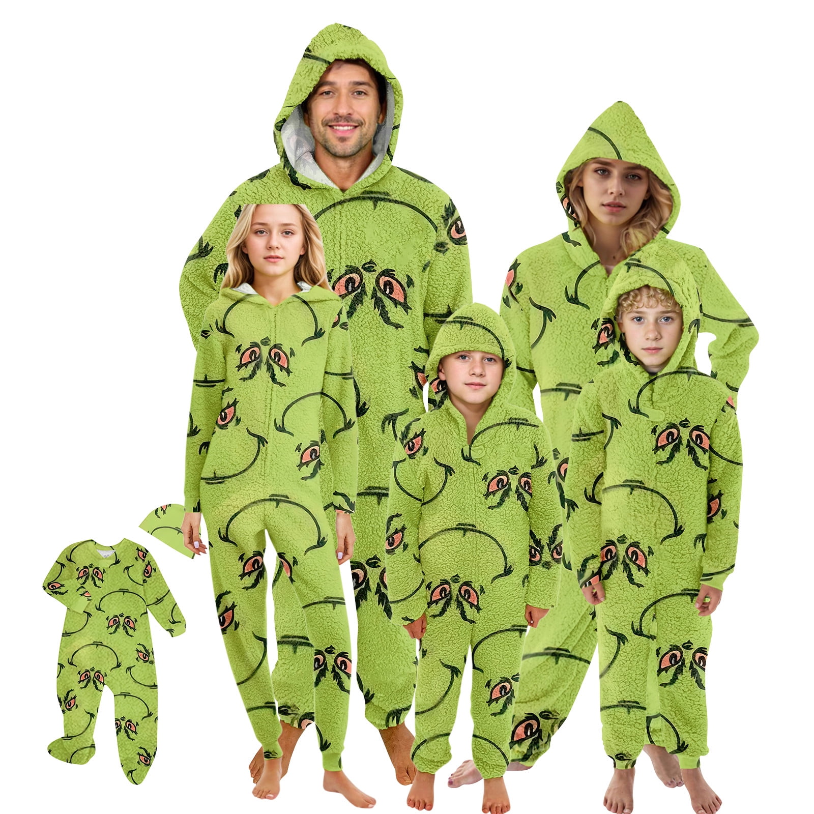 Bootesun Cozy Christmas Griinch Pajama Sets for Families, Matching ...