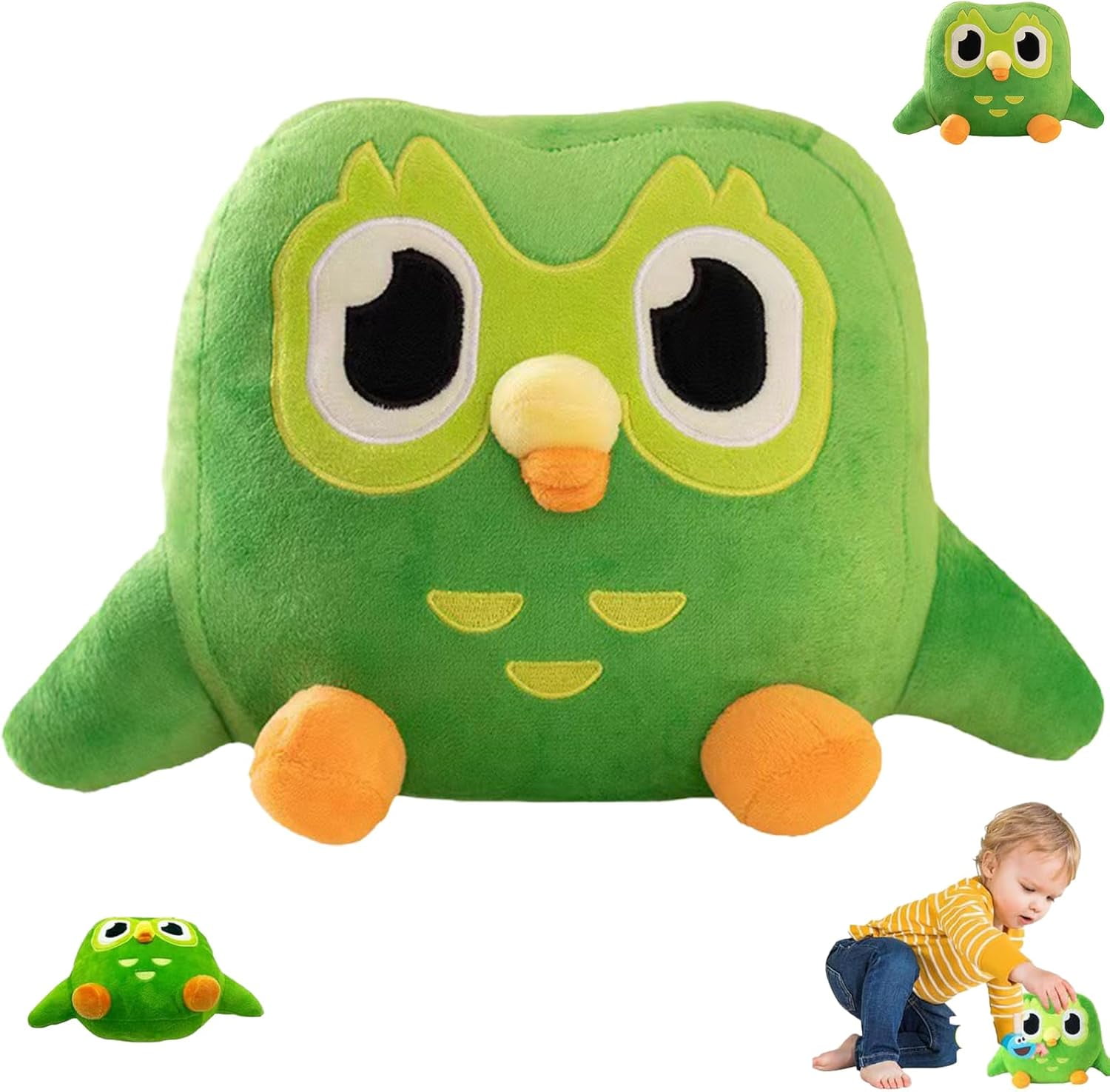 Bootesun Duolingo Owl Plushies Toys, 6" Cartoon Green Duolingo Duo ...