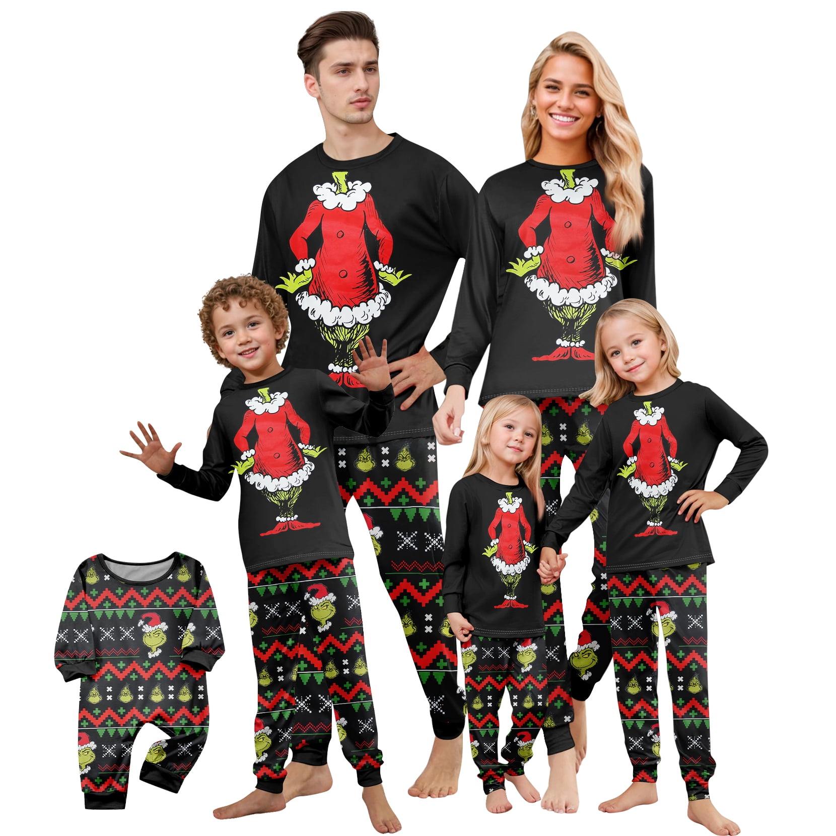 Bootesun Family Christmas Pajamas Matching Sets, Green Elf Onesie ...