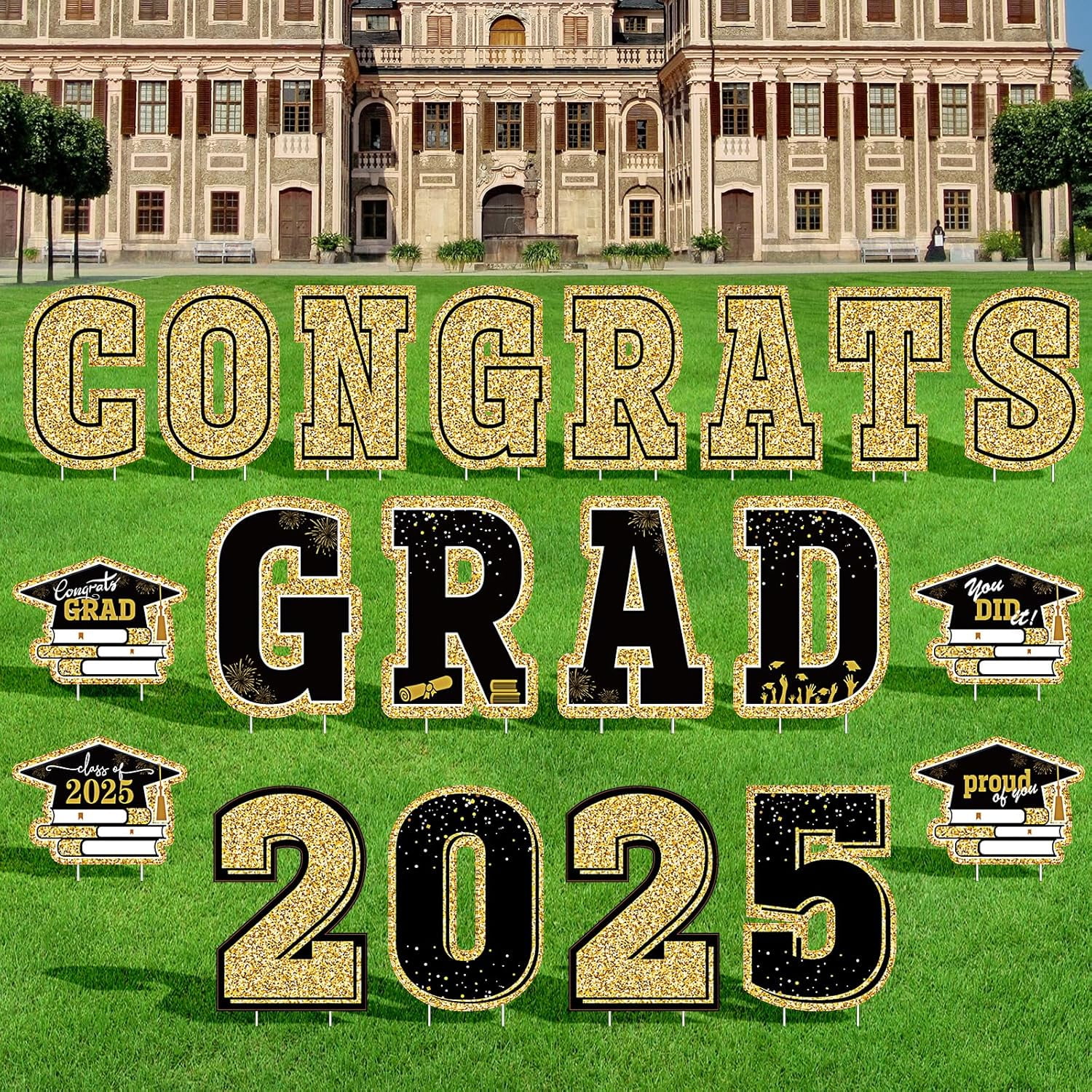 Bootesun Graduation Decorations 2025 Yard Signs, 20PCS Large Black ...