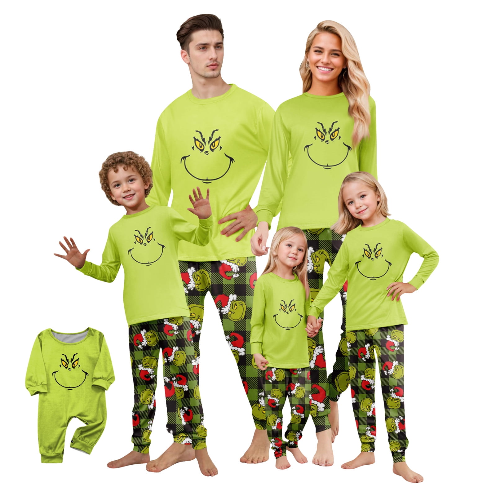 Bootesun Green Elf Onesie Pajamas Family Christmas Pajamas Matching ...