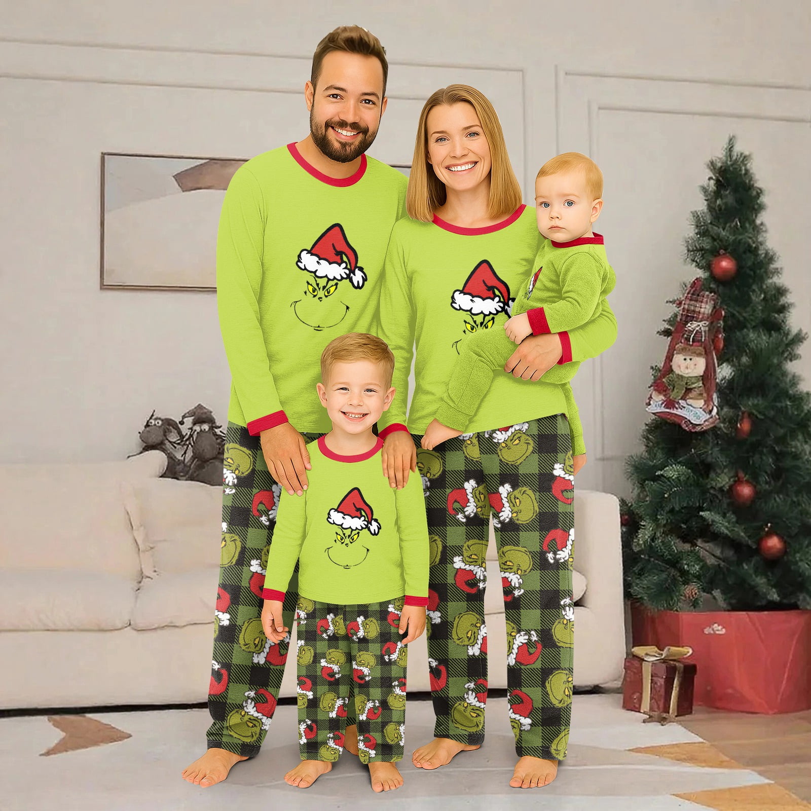 Bootesun Gri-nch Christmas Pajamas for Families, Matching Pajama Sets ...