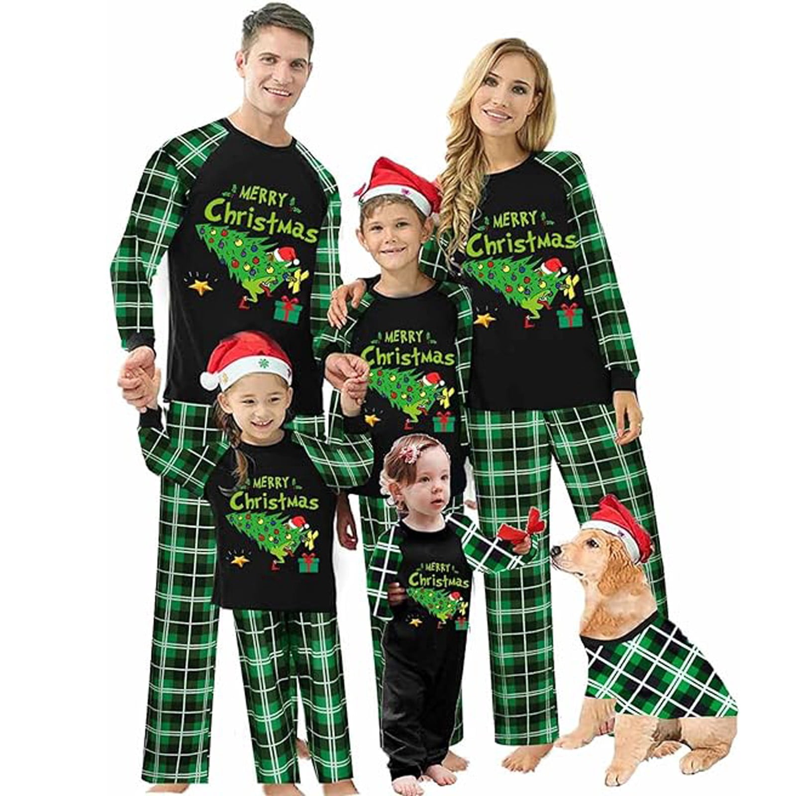 Bootesun Matching Christmas Green Elf Pajama Sets for Families, Cozy ...