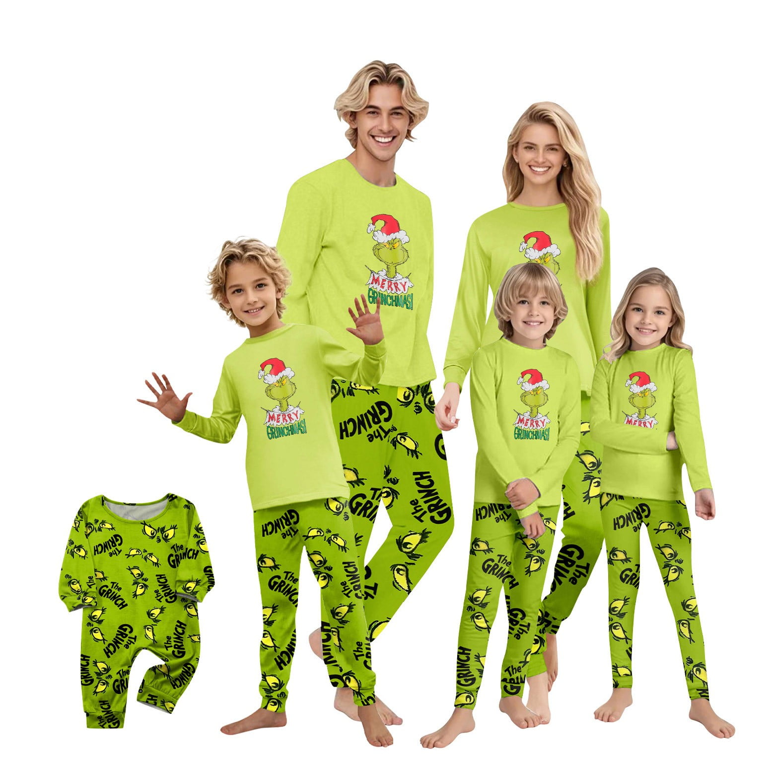 Bootesun Matching Christmas Green Elf Pajamas for Families, Comfortable ...
