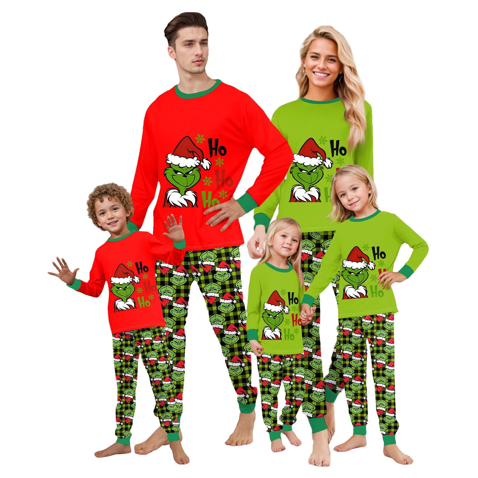 Bootesun Matching Christmas Green Elf Pajamas for Families, Comfortable ...