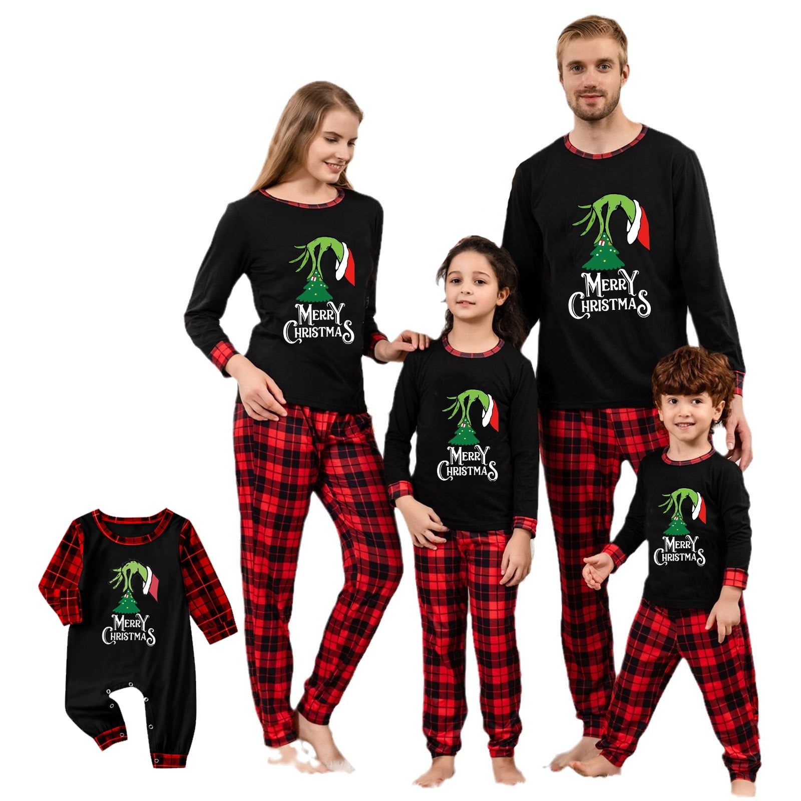 Bootesun Matching Christmas Green Elf Pajamas for Families, Cozy Pajama ...