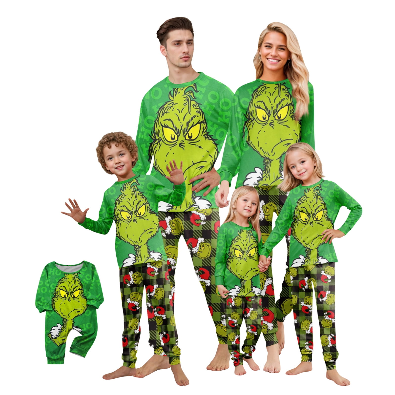 Bootesun Matching Christmas Pajamas for the Whole Family, Green Elf ...