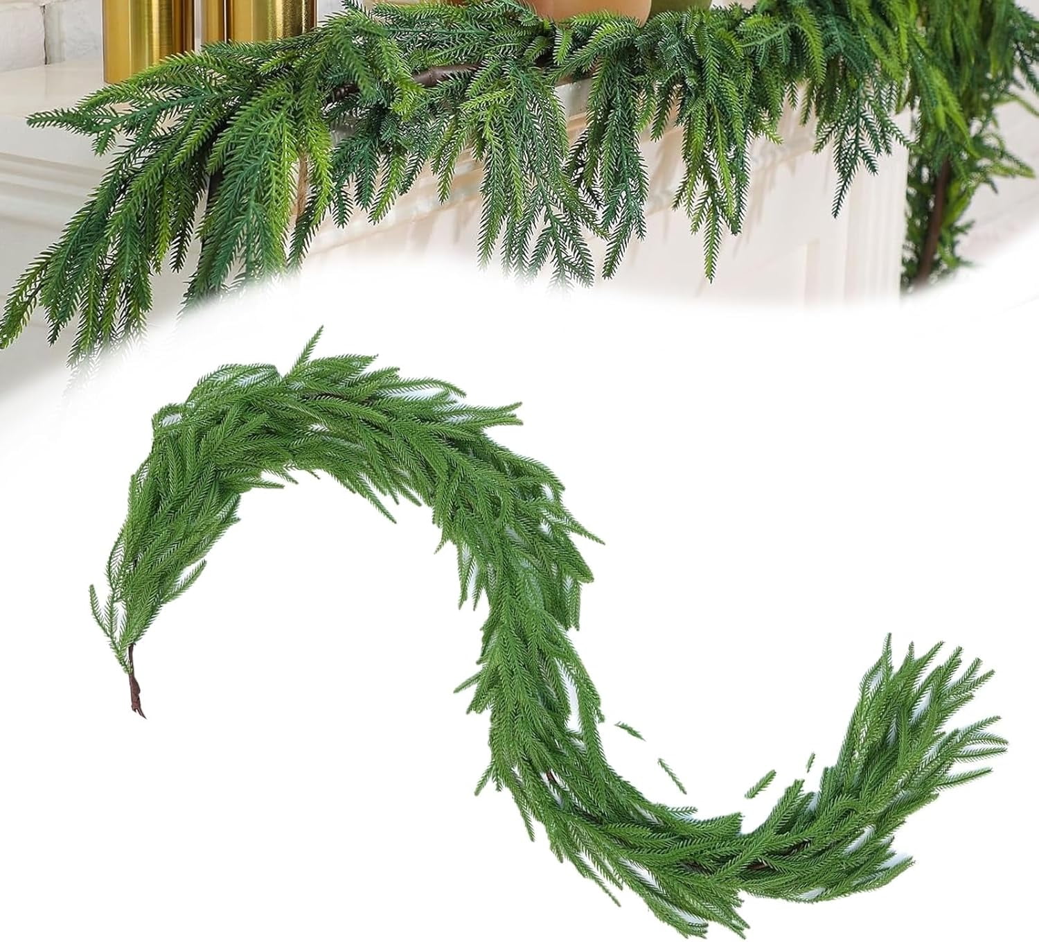 Bootesun Natural Christmas Greenery - 5 FT Real Touch Norfolk Pine ...