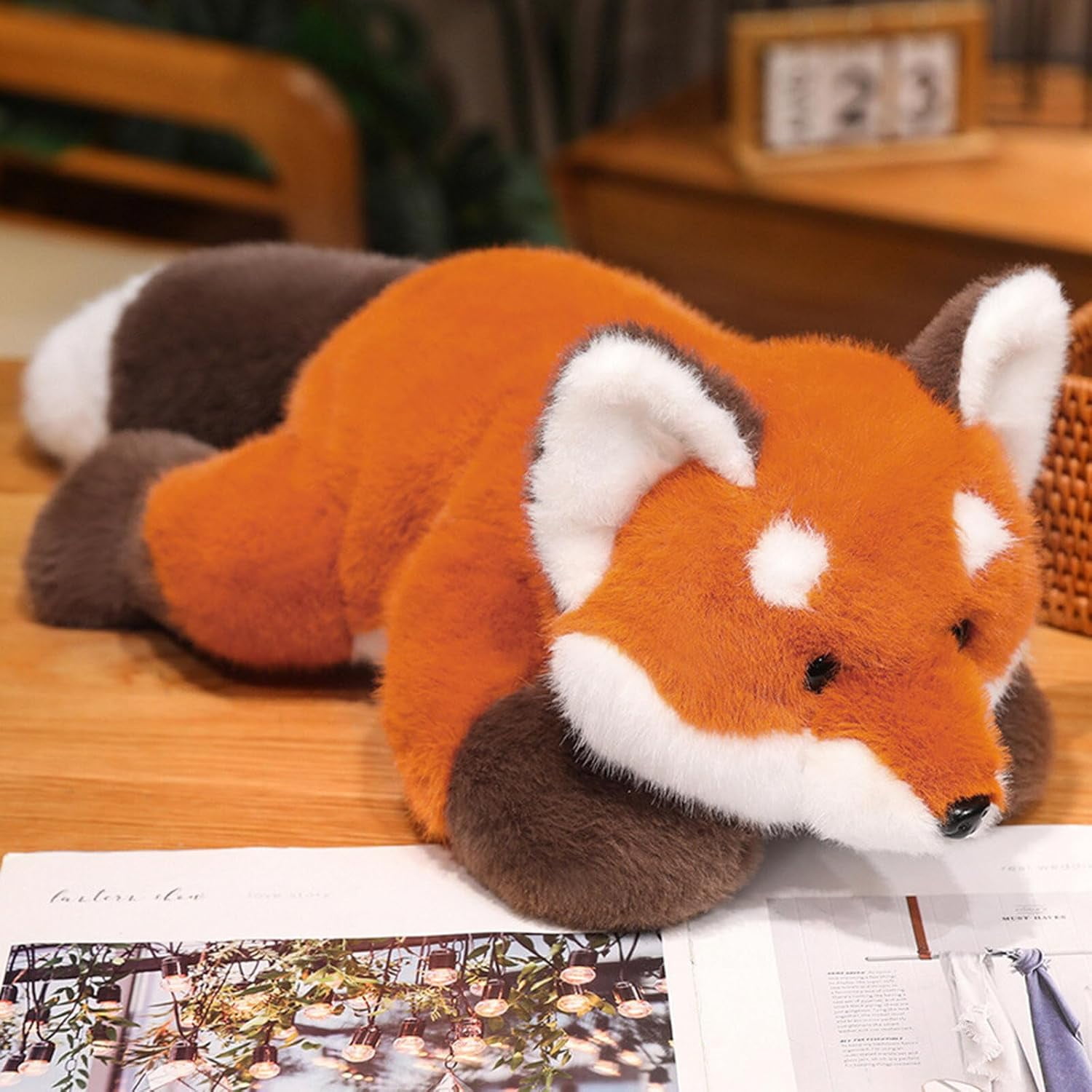 Bootesun Weighted Fox Plush Toys,17 Inch Cute Fox Stuffed Animal Super ...