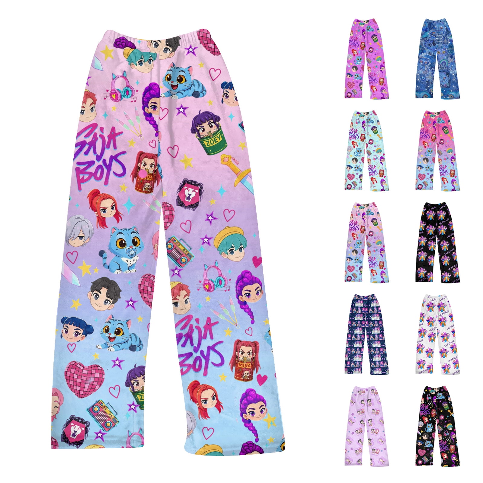 Bootesun Women’s Christmas Demon Pajama Pants, Cartoon Print PJ Pants ...