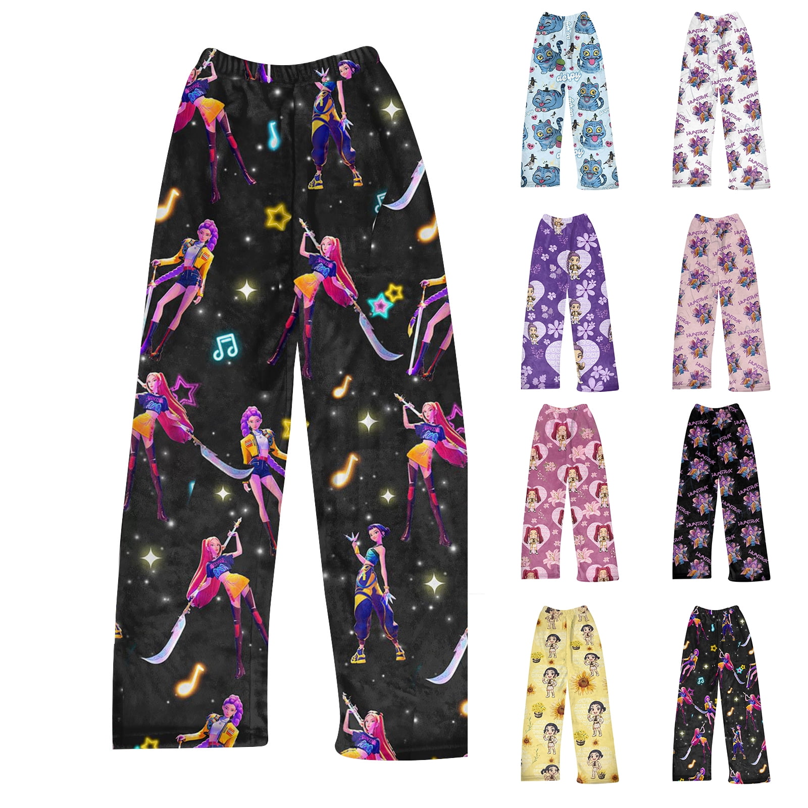 Bootesun Women’s Christmas Demon Pajama Pants, Cute Cartoon Print PJ ...