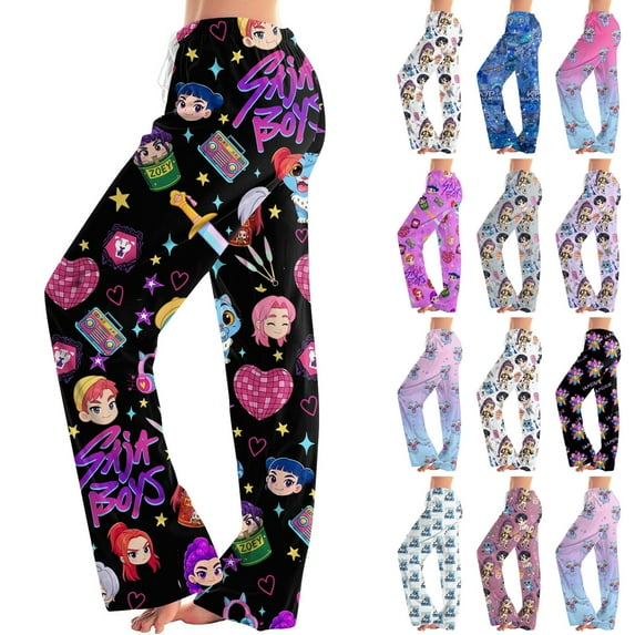 Bootesun Women’s Demon PJ Pants, Christmas Cartoon Pattern Pajama Pants ...