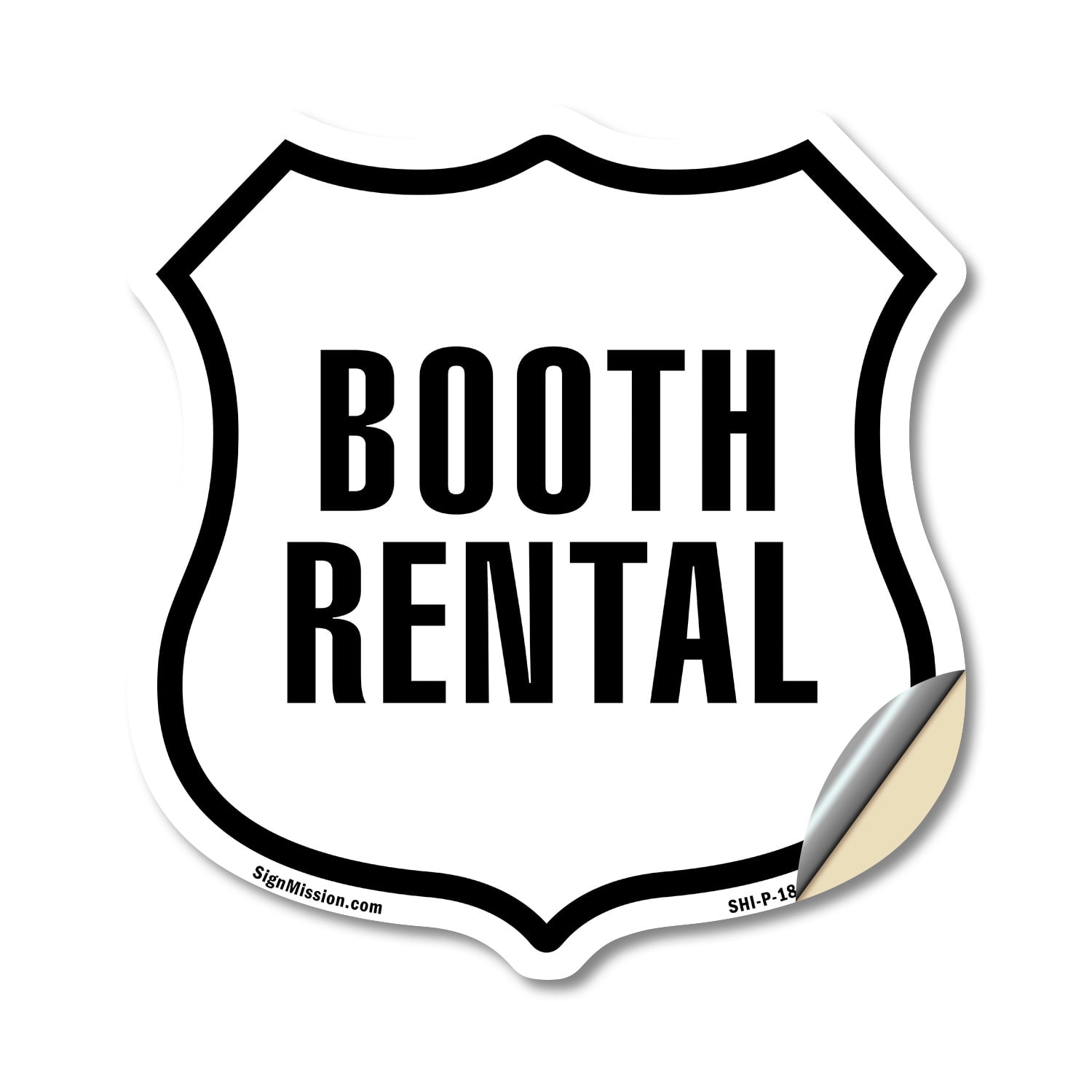 Booth Rental (5 Pack) 4 inch X 4 inch Shield Shaped Heavy Duty 3.2 mil ...