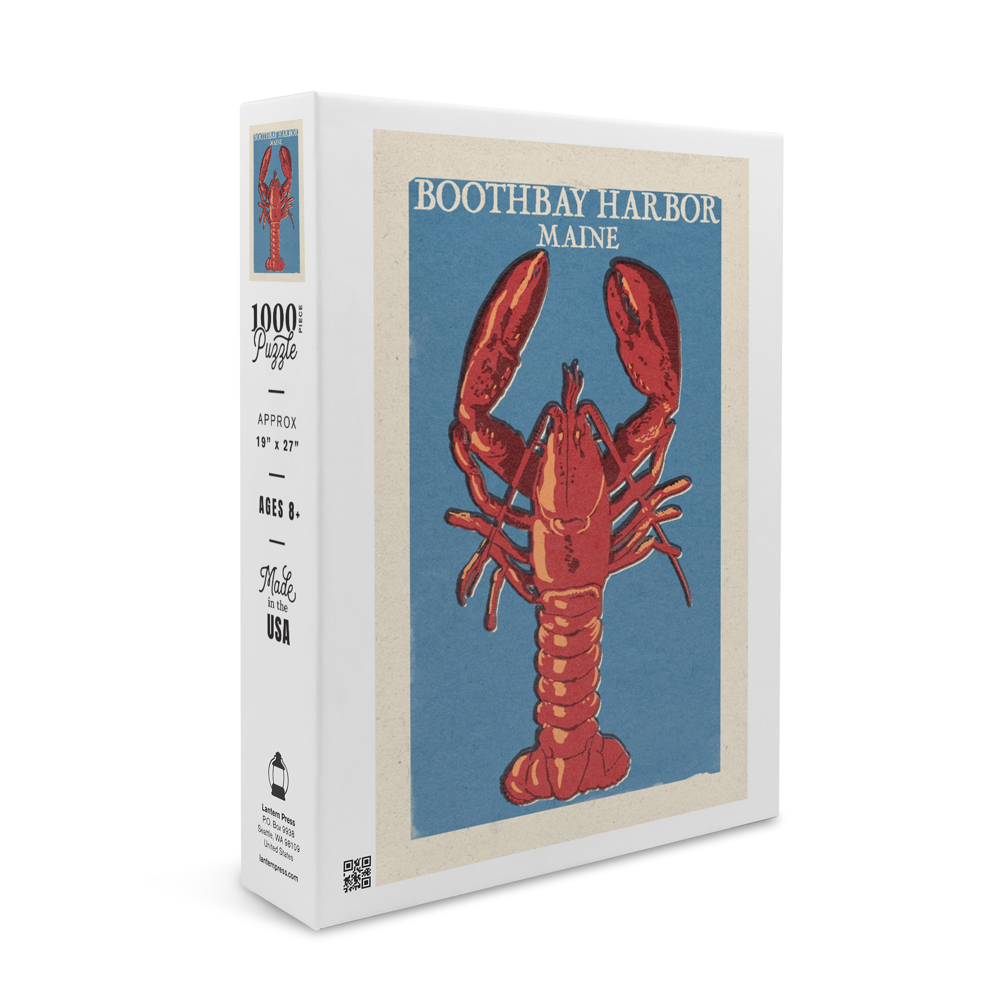 Boothbay Harbor, Maine, Lobster, Woodblock (1000 Piece Puzzle, Size ...