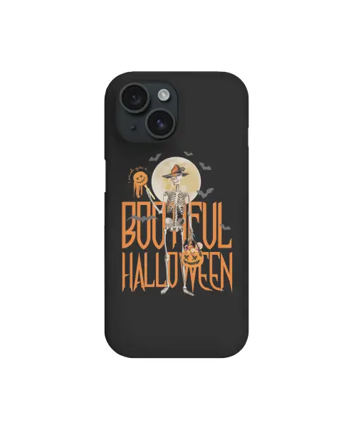 Bootiful Halloween Funny Skeleton Head Pumpkin Phone Case for iPhone 16 ...