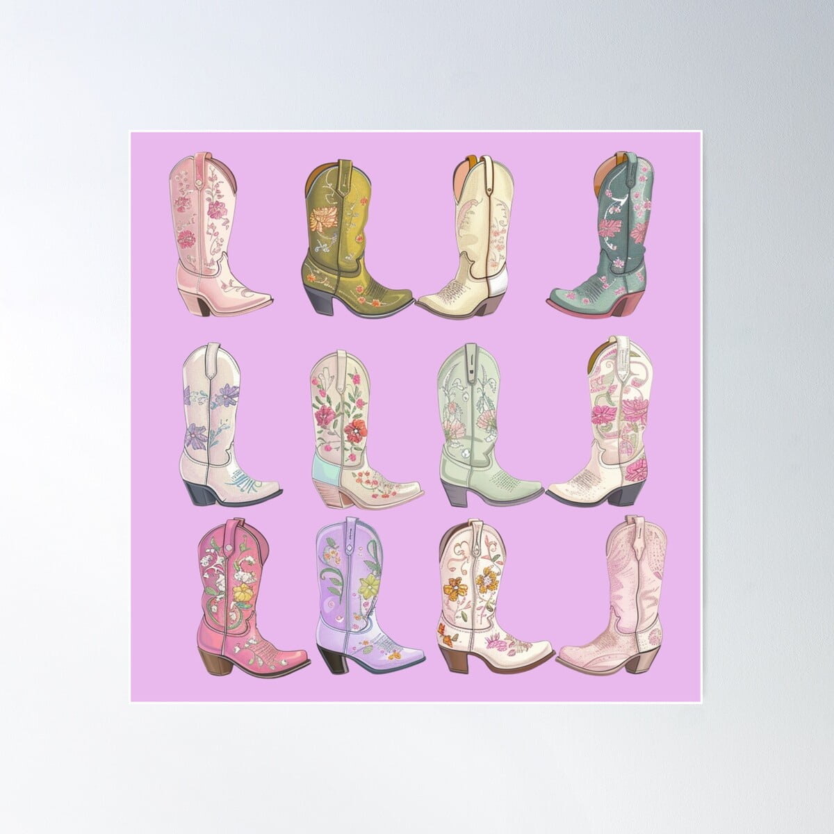 Bootinâ€™ Scootin 2: Boot Collection Poster Wall Art, Modern Wall Decor ...