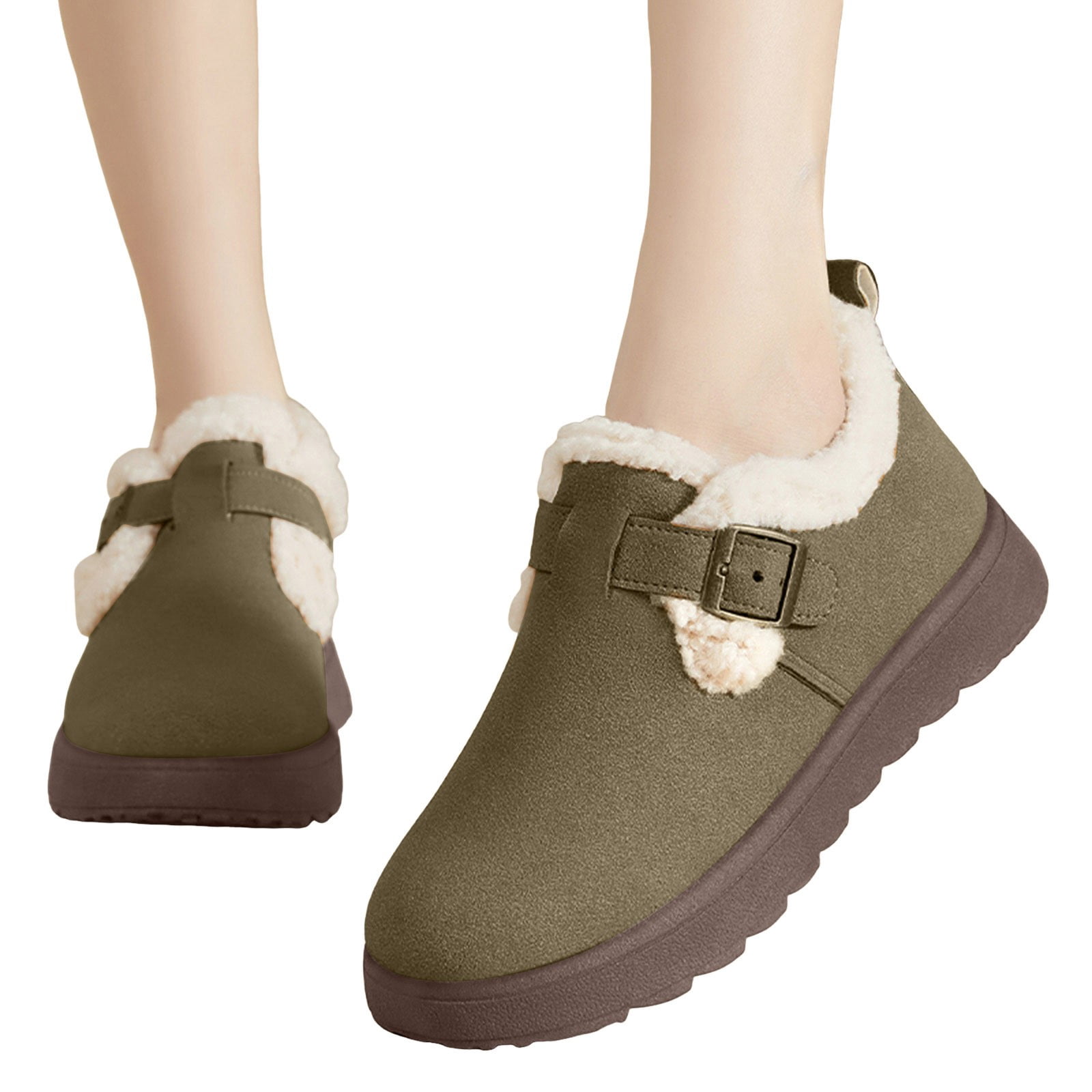 Bootioes Slippers foe Women Cotton Suede Ankle Sonw Boots Women's Warm ...