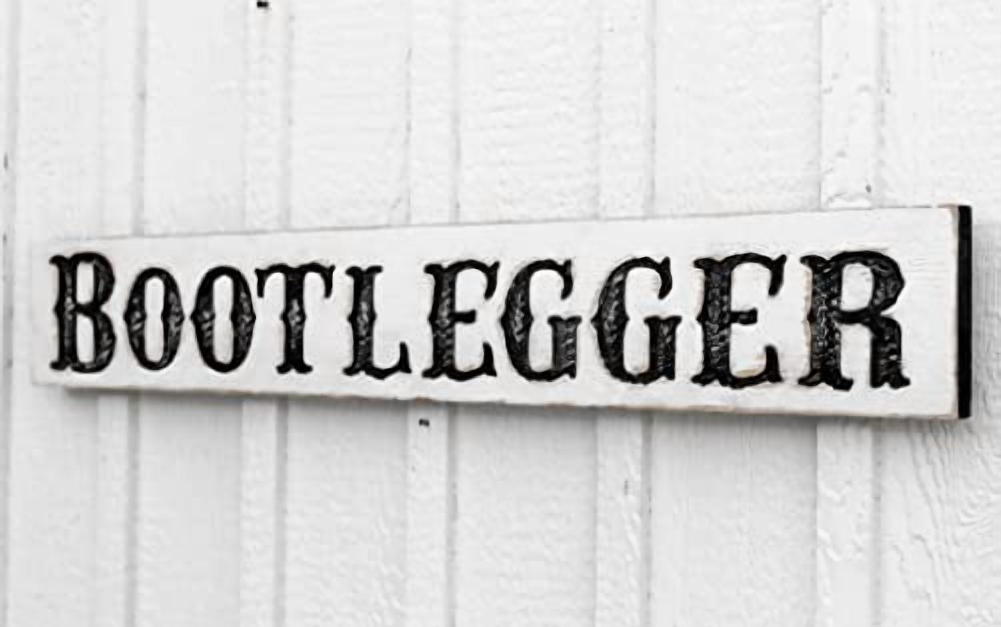 Bootlegger Sign | Carved in a 40"x6" Solid Wood Board | Rustic ...