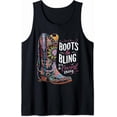 Boots And Bling Its A Cowgirl Thing Rodeo Western Country Tank Top Size ...